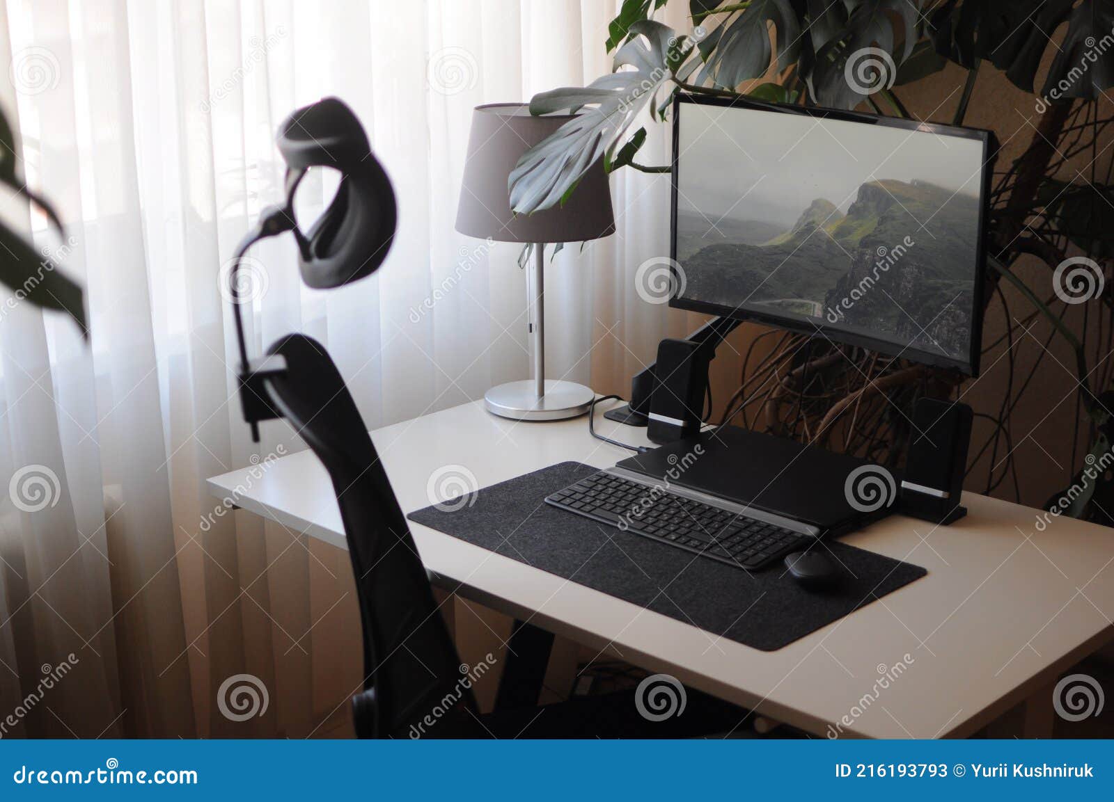 Home Simple Office. Minimalism Style and Modern Interior Inside with ...