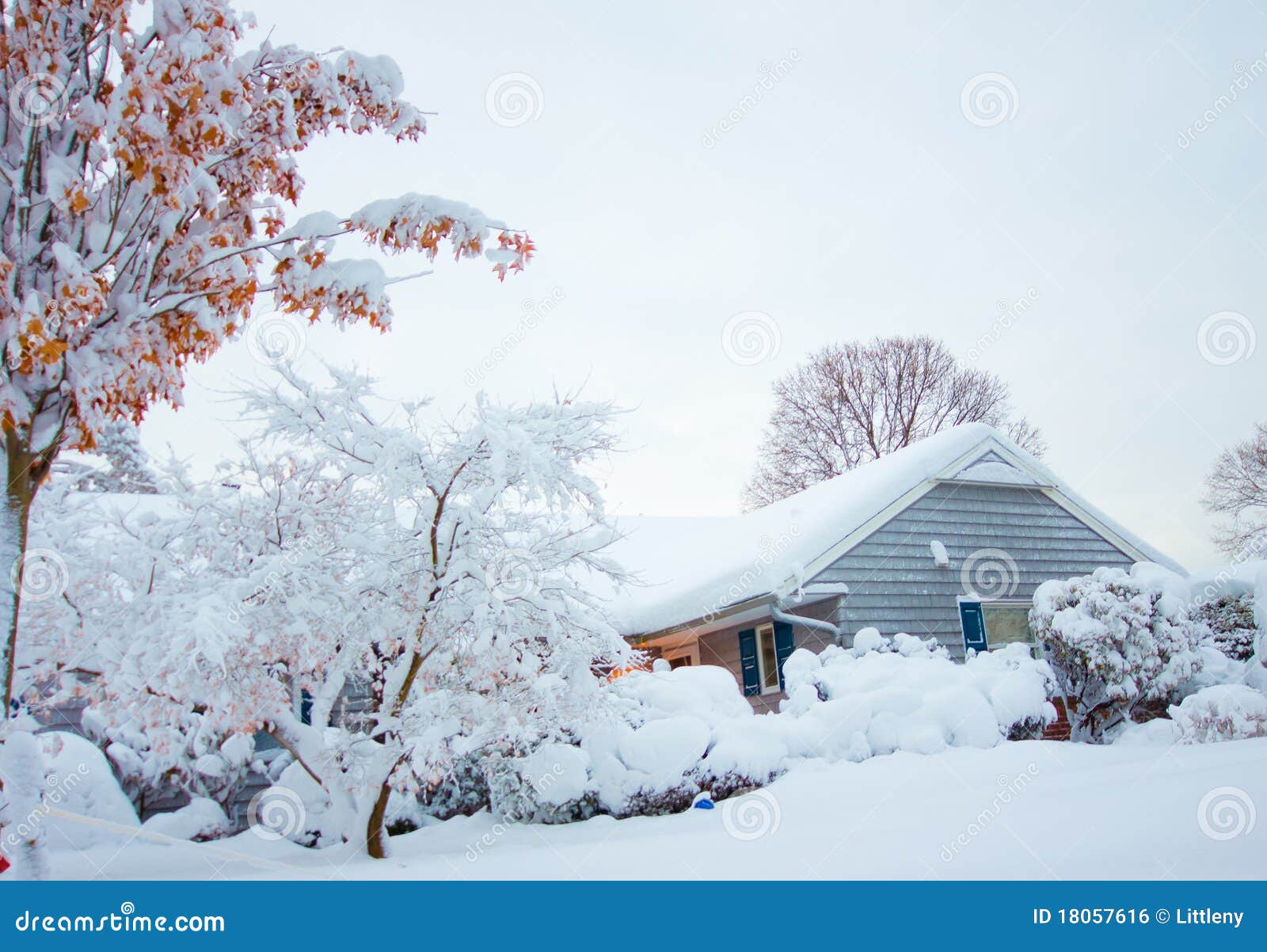 Home after Snowfall stock photo. Image of street, suburbs - 18057616