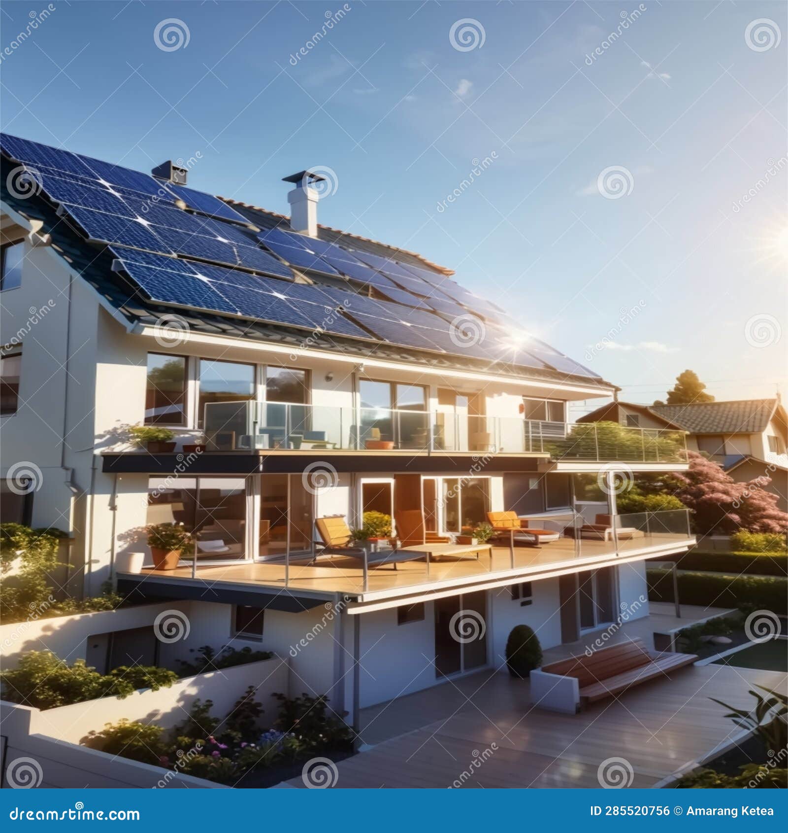 Home solar cell stock photo. Image of energy, generation - 285520756