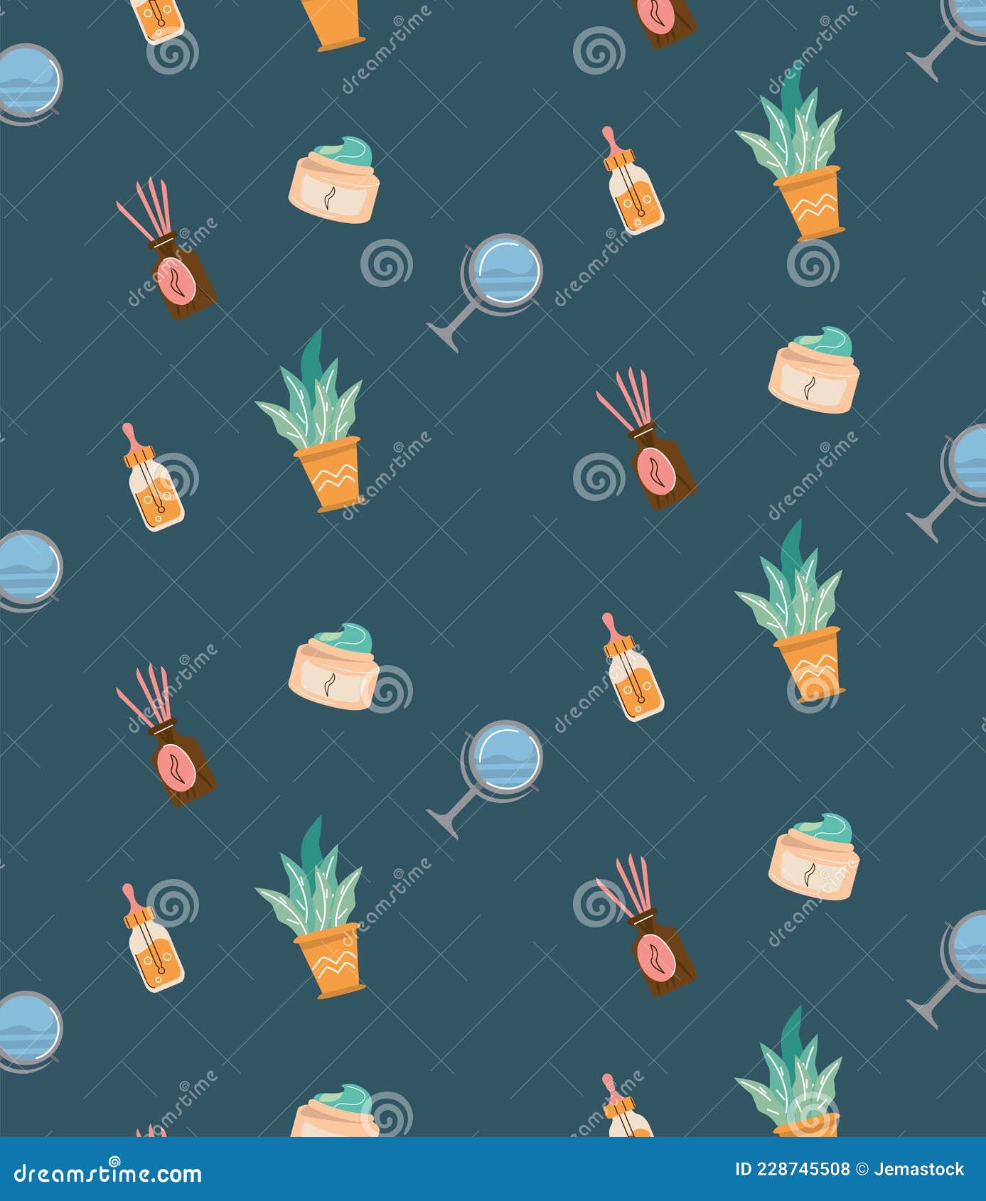 Home spa pattern stock vector. Illustration of mirror - 228745508