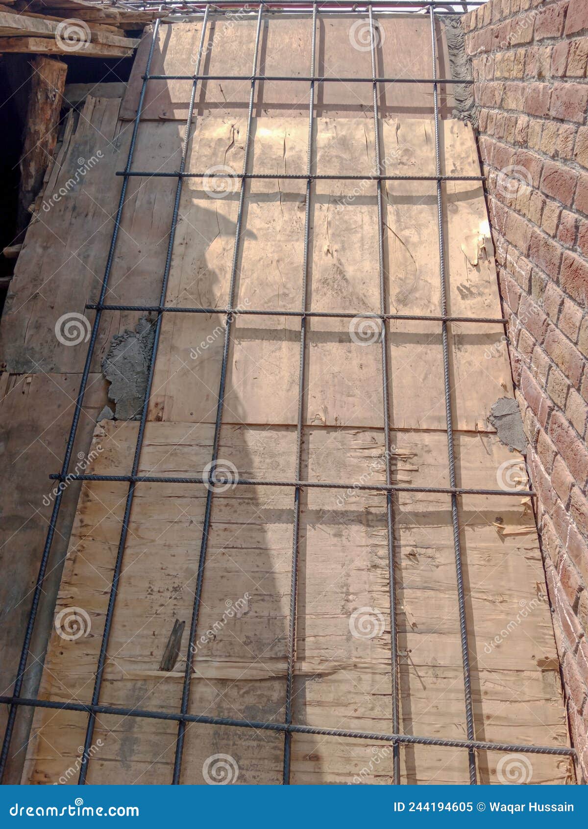 Home Stairs Under Construction with Iron Bar Frame Reinforcement ...