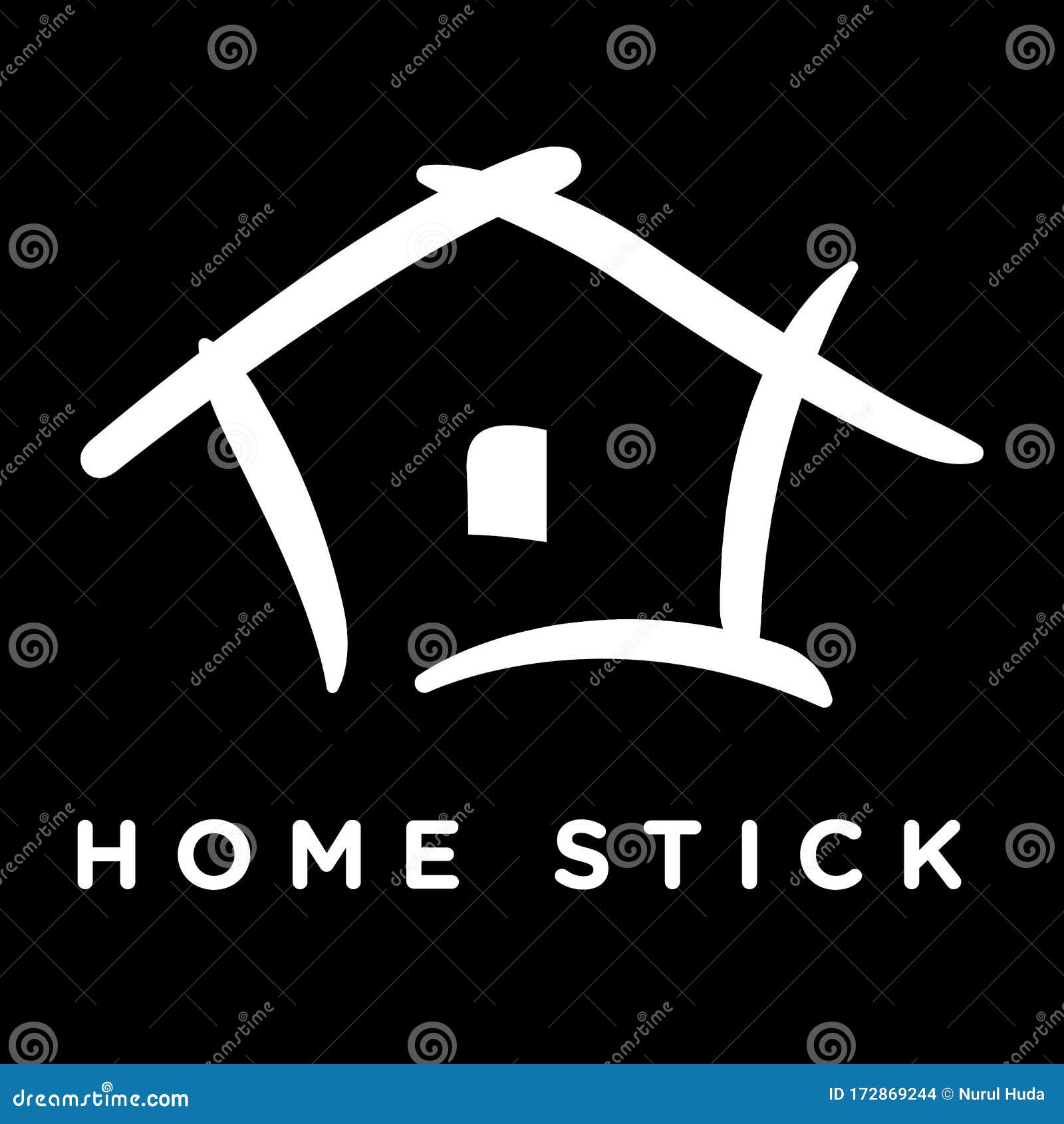 Home Stick Logo Design Simple Stock Vector - Illustration of logo ...