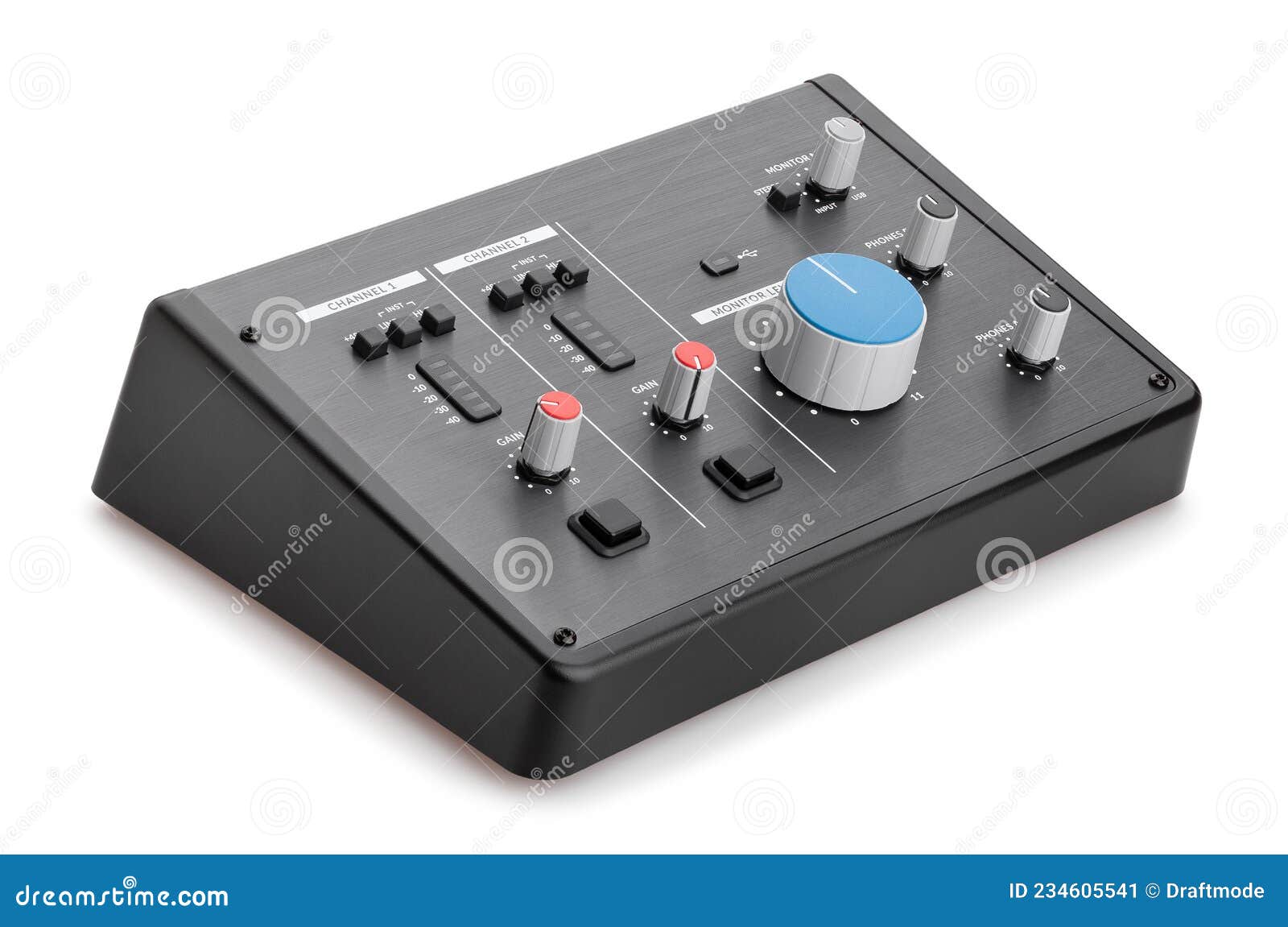 Home Studio Audio Interface Stock Image - Image of closeup, computer ...