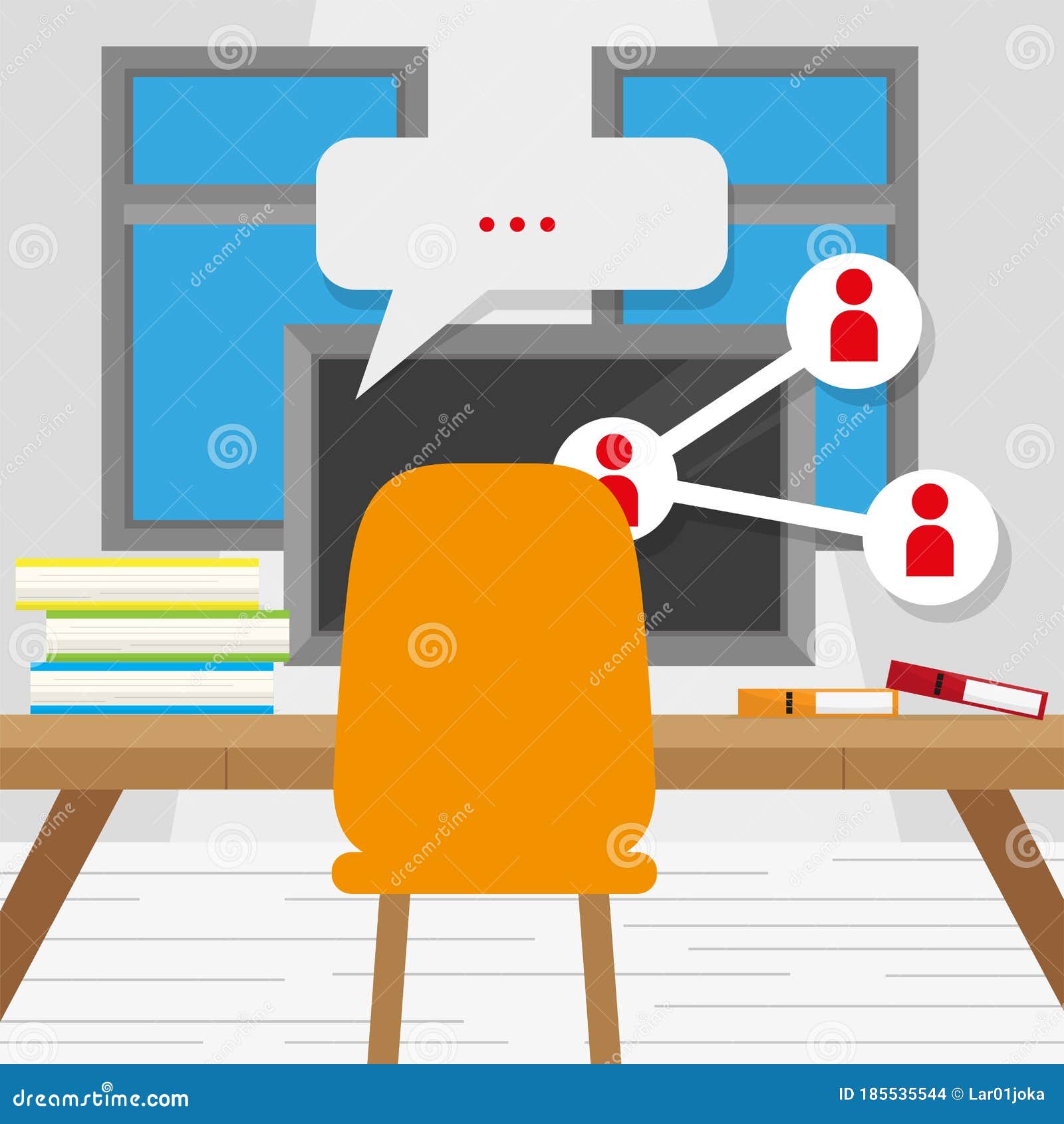 Home study concept stock vector. Illustration of laptop - 185535544