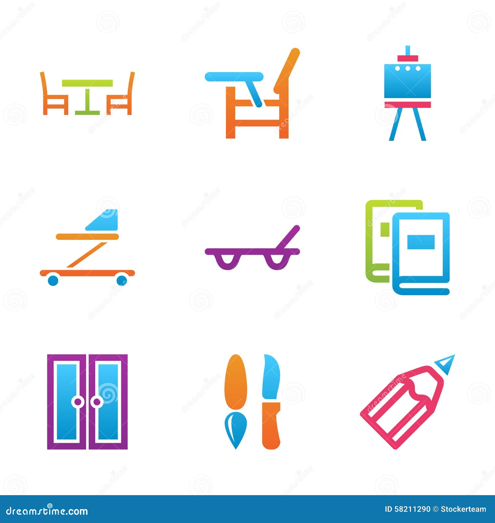 Home stuff icon set stock illustration. Illustration of elements - 58211290