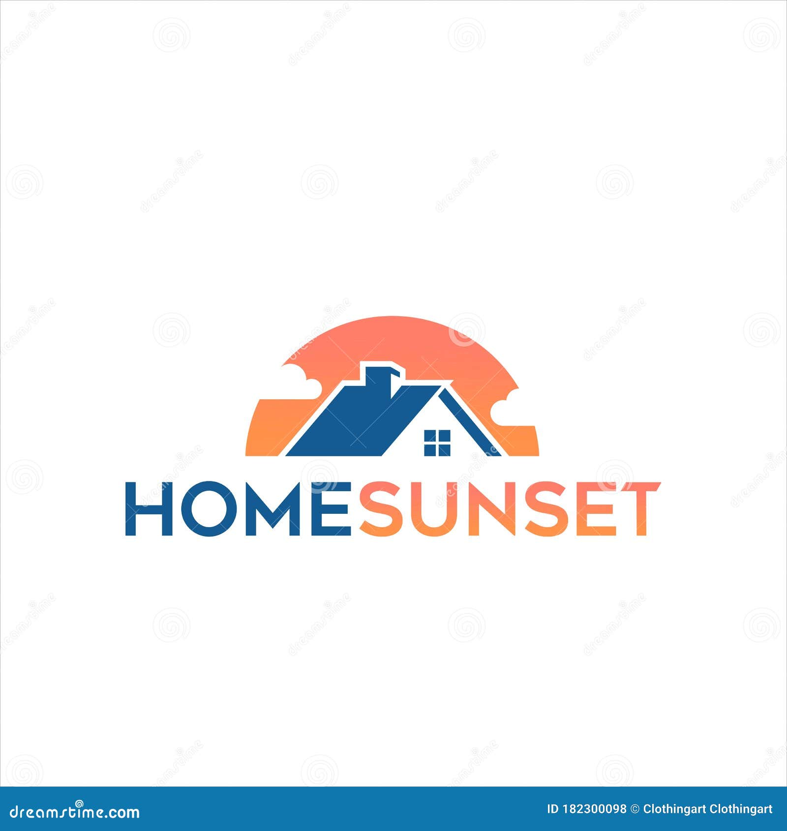 Home Sunset Vector Logo Modern Design Stock Vector - Illustration of ...