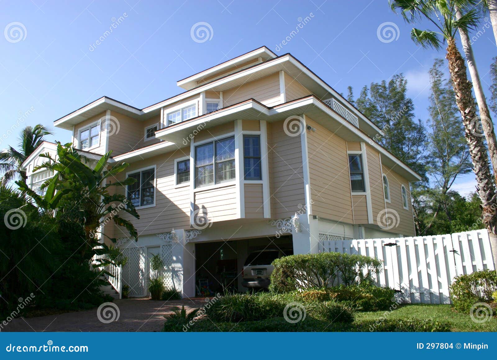 Home in Sunshine and Shadows Stock Photo - Image of yellow, trees: 297804