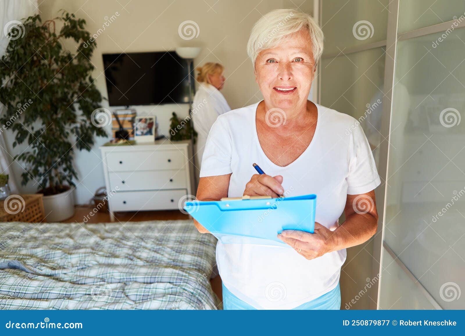 Home Supervision with Checklist when Checking Hygiene Stock Image ...