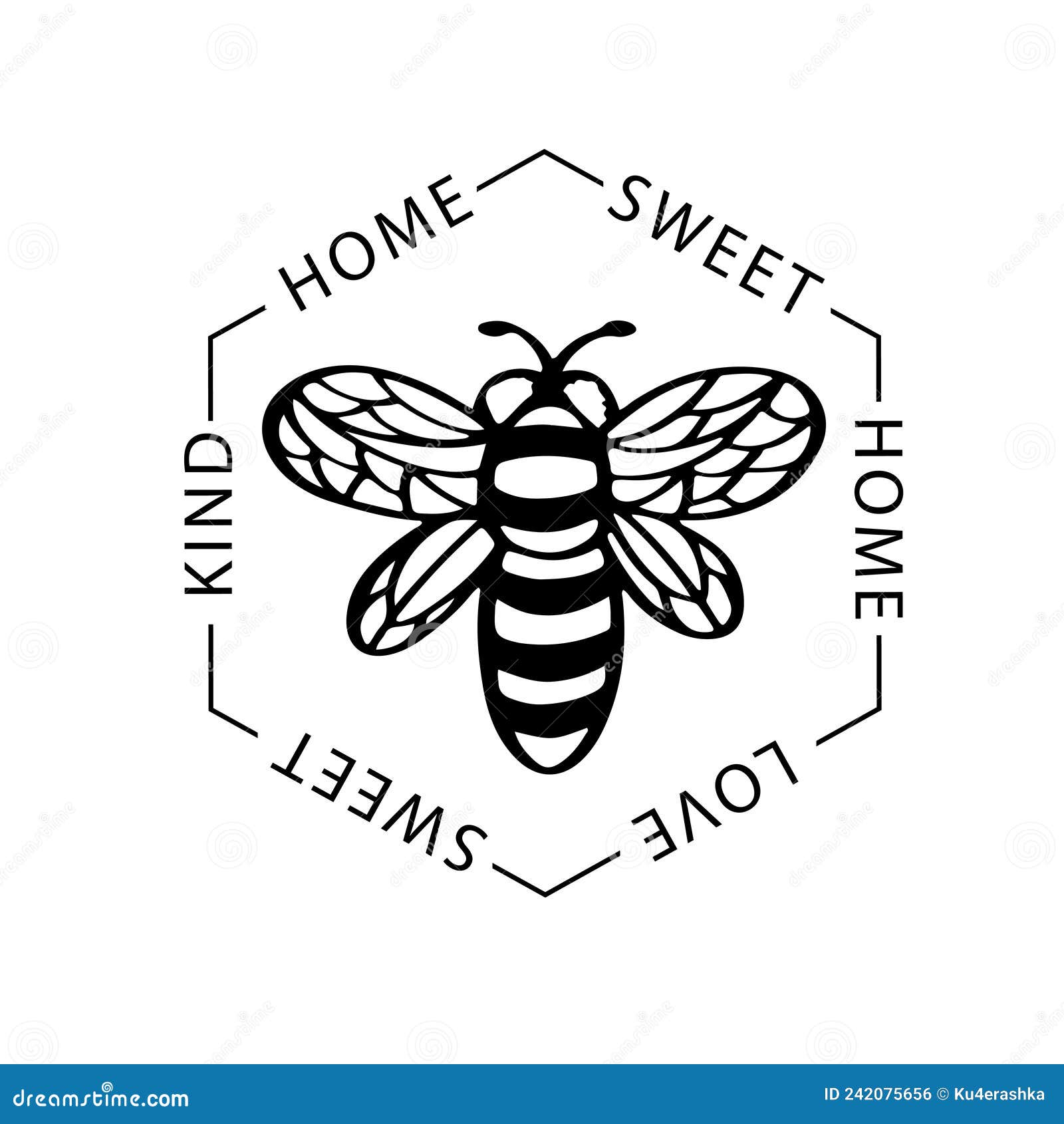 Home Sweet Home Bee Logo Design Template. Stock Vector - Illustration ...