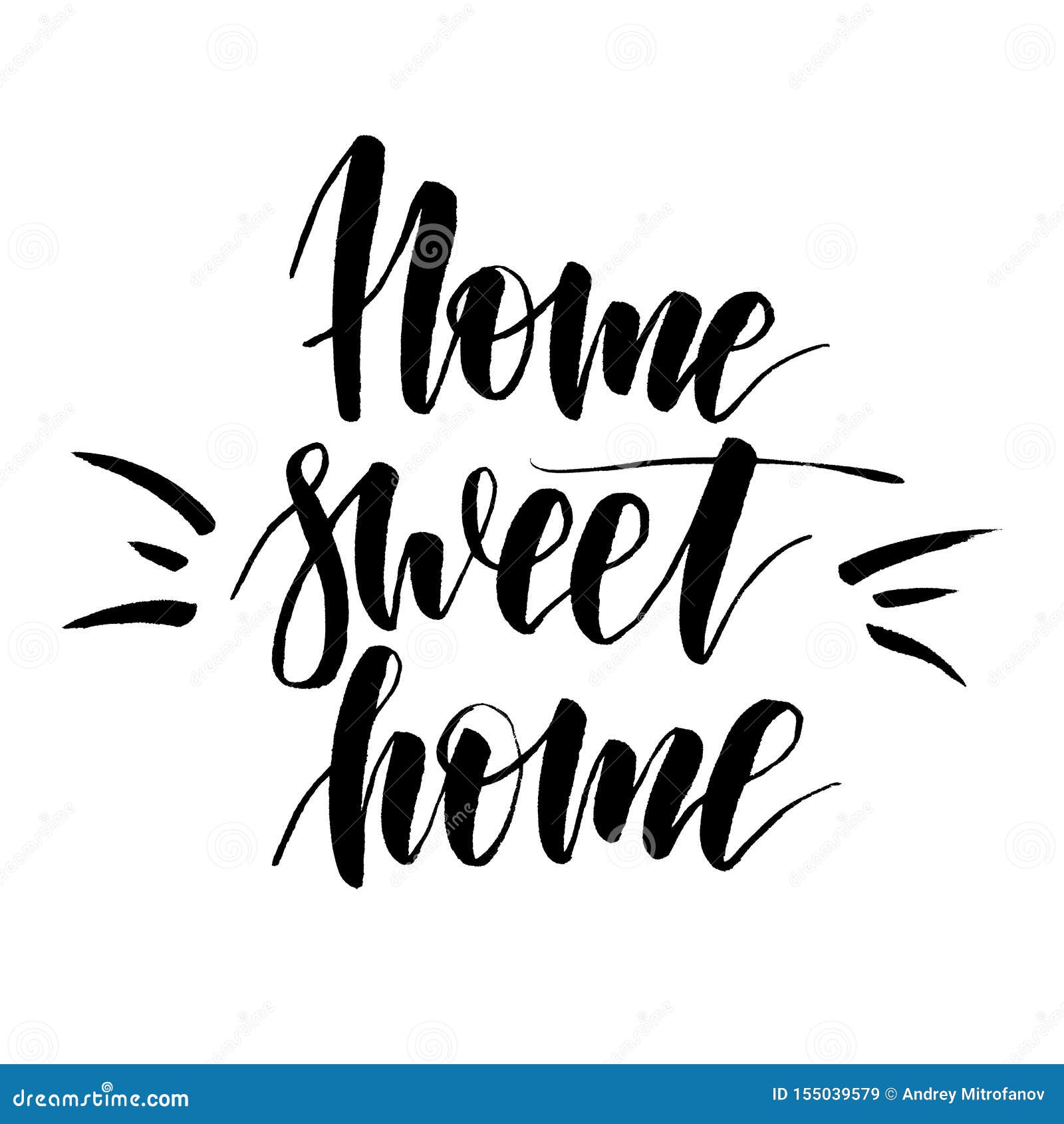 Home Sweet Home. Handwritten Text Stock Illustration - Illustration of ...