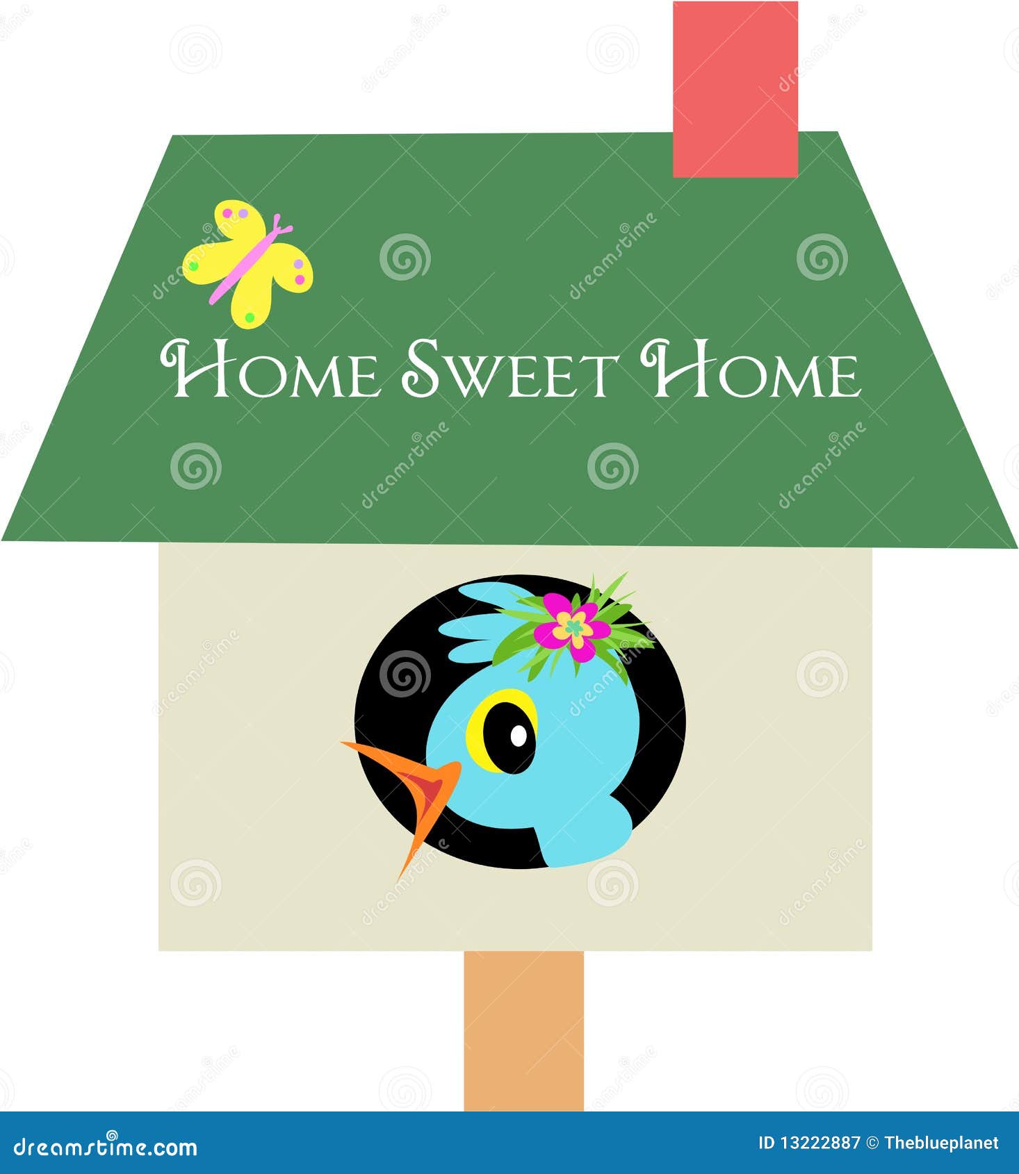 Home Sweet Home Bird stock vector. Illustration of roof - 13222887