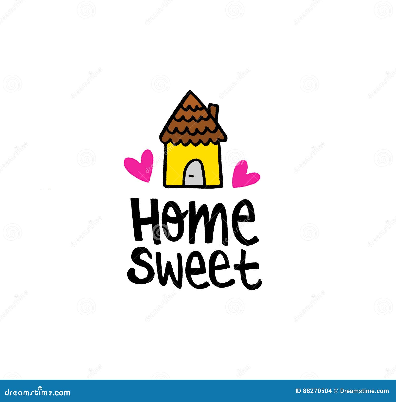 Home Sweet Home Happy Message Stock Illustration - Illustration of ...