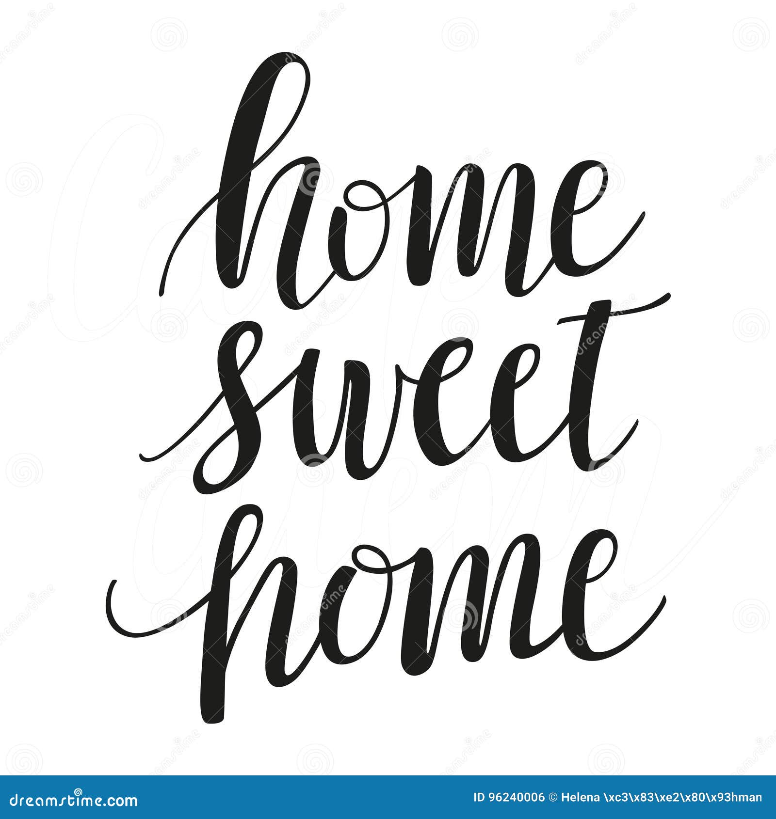 Home Sweet Home Calligraphy Hand Lettering Isolated On White ...