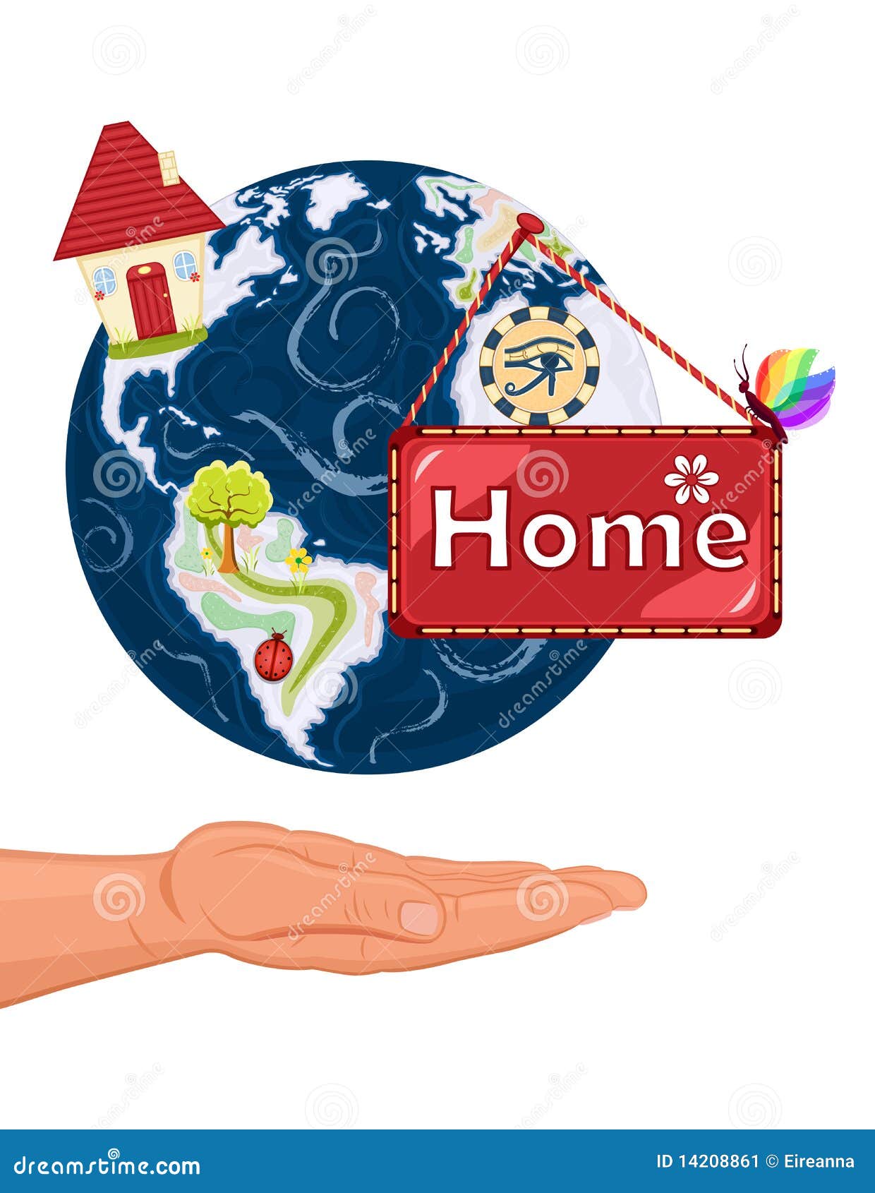 Home Sweet Home - Planet Earth Stock Vector - Illustration of sign ...