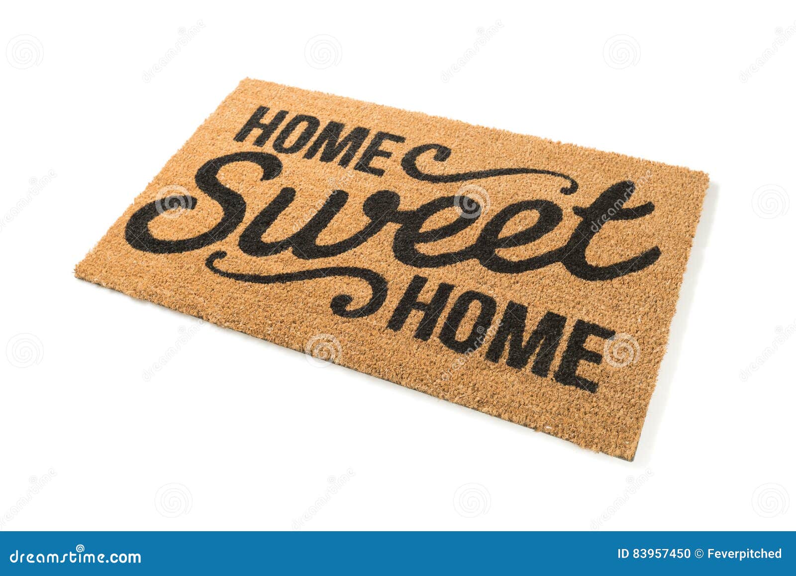 Home Sweet Home Welcome Mat Isolated on White Stock Photo - Image of ...