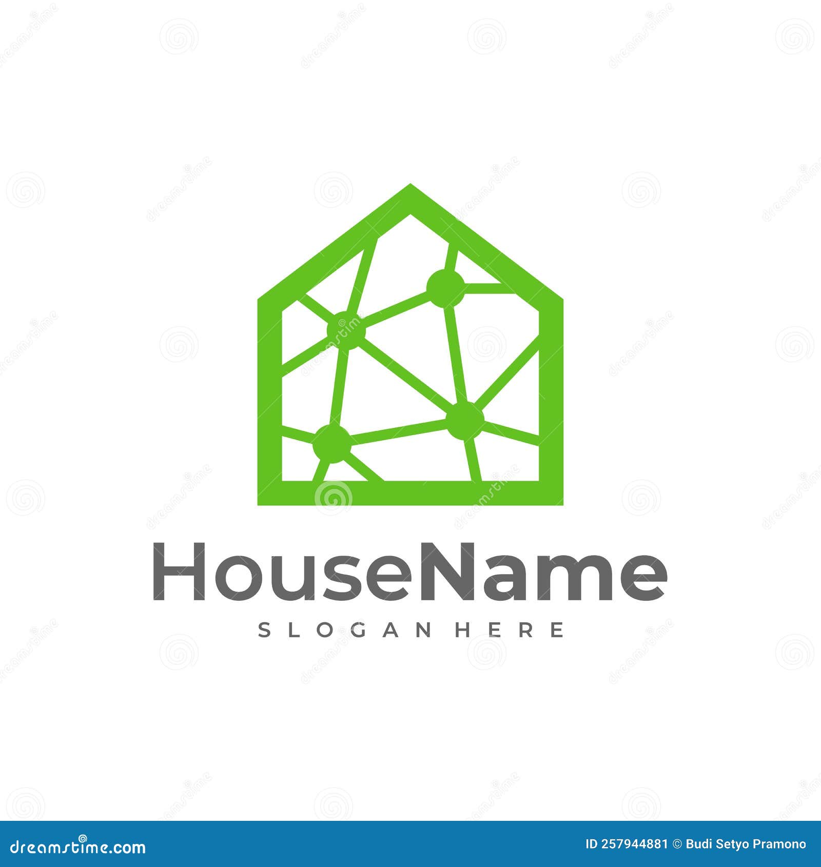 Home Tech with Connection Dot Line Art Style Logo Design Vector ...