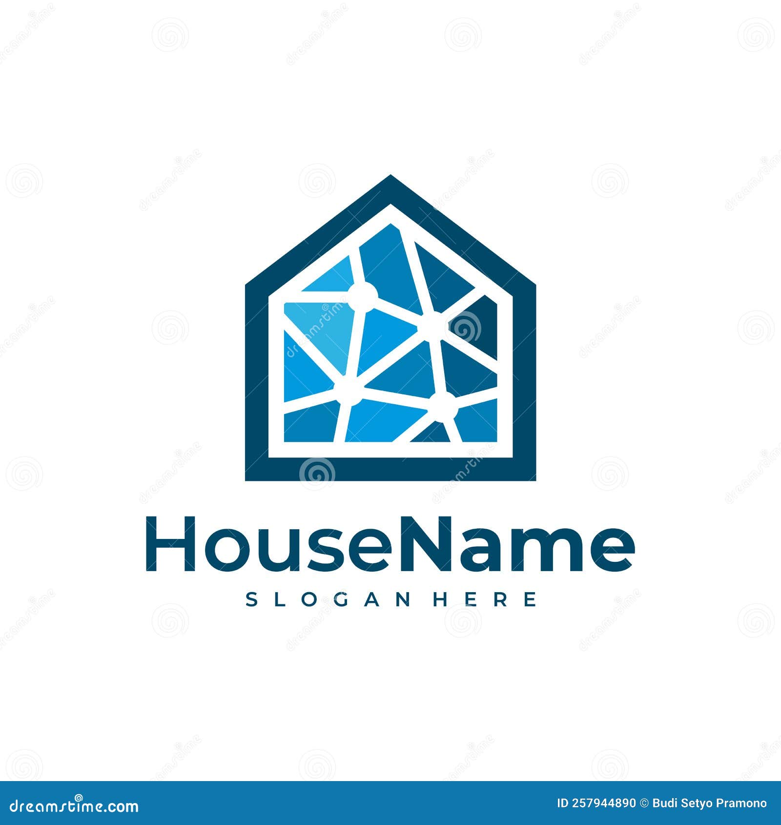 Home Tech with Connection Dot Line Art Style Logo Design Vector ...