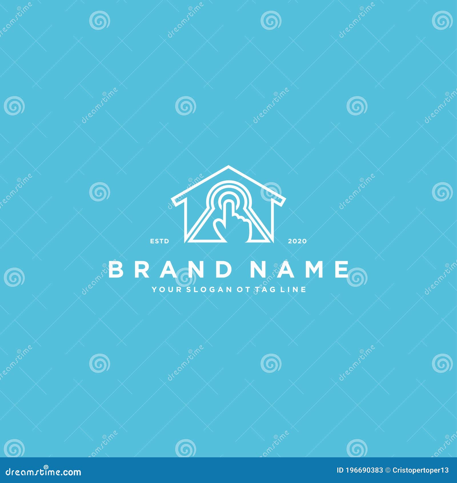 Home Tech Hand Touch Logo Design Vector Stock Vector - Illustration of ...