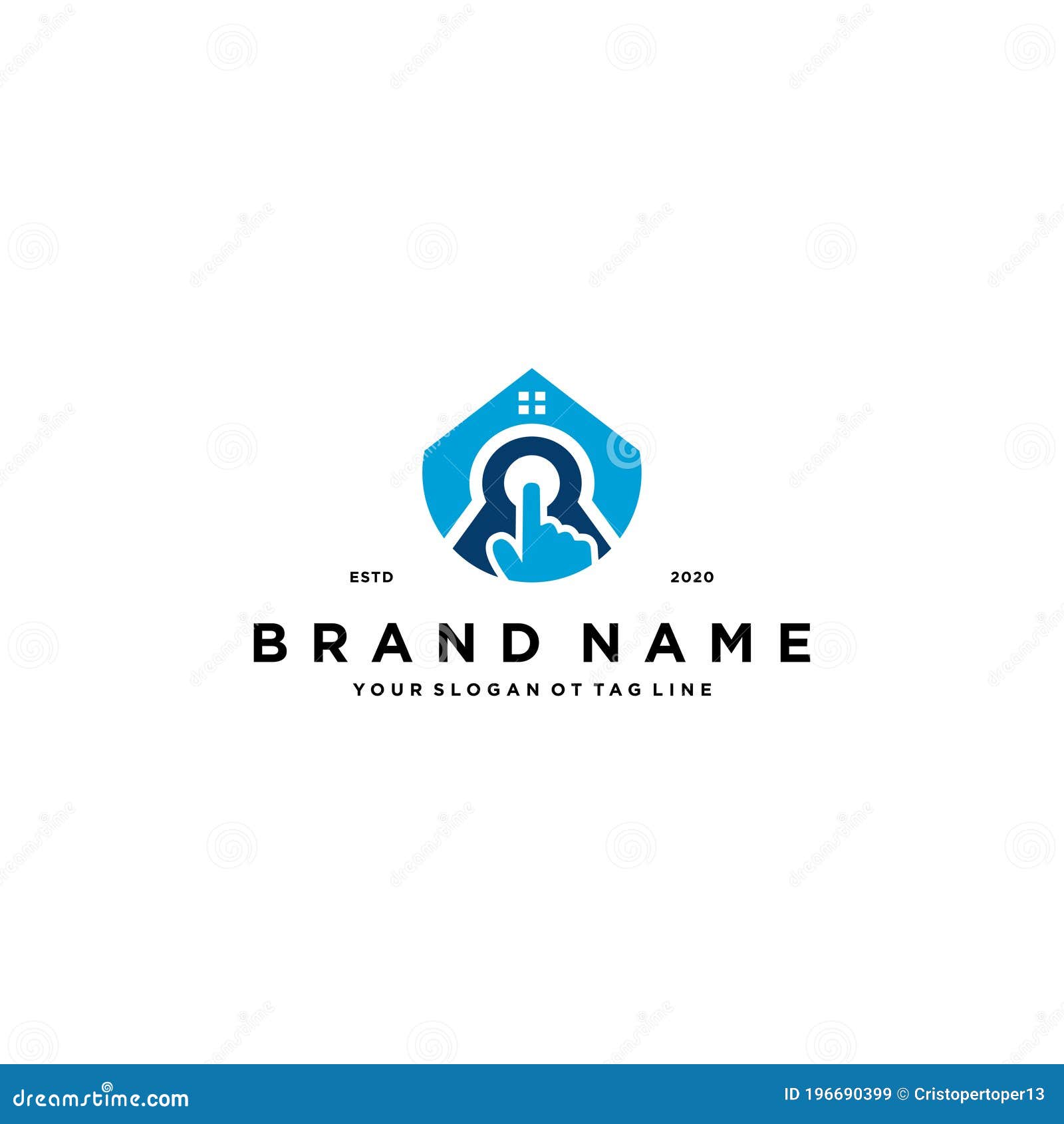 Touch Logo, Hand Touch Logo Design Vector Illustration | CartoonDealer ...