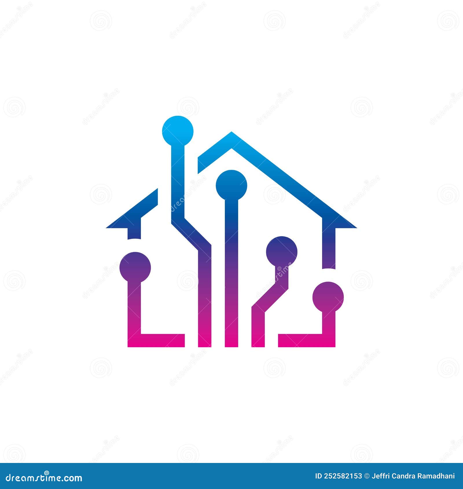 Home Tech Logo Vector Illustration Stock Vector - Illustration of logo ...