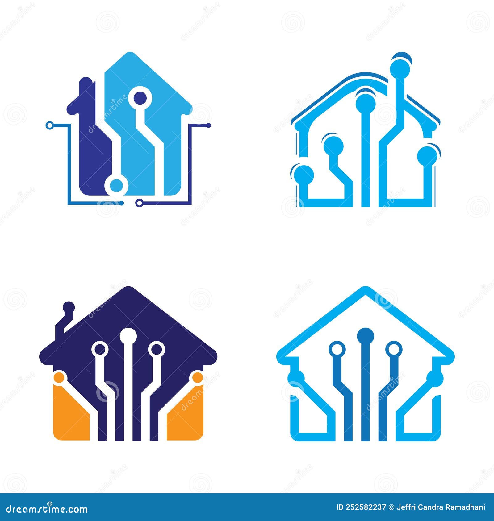Home Tech Logo Vector Illustration Stock Vector - Illustration of ...