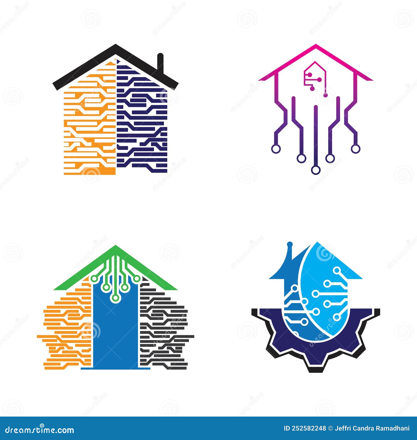 Home Tech Logo Vector Illustration Stock Vector - Illustration of ...