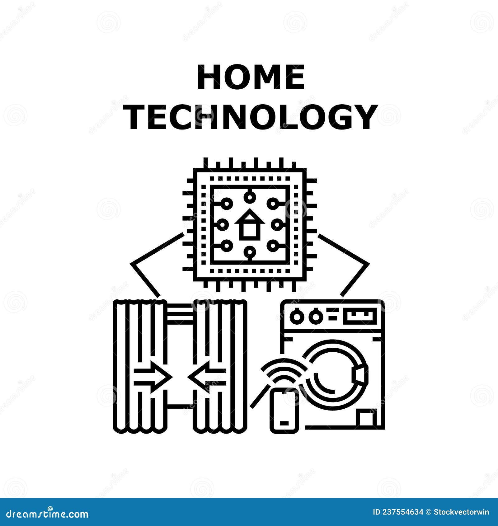 Home Technology Icon Vector Illustration Stock Vector - Illustration of ...
