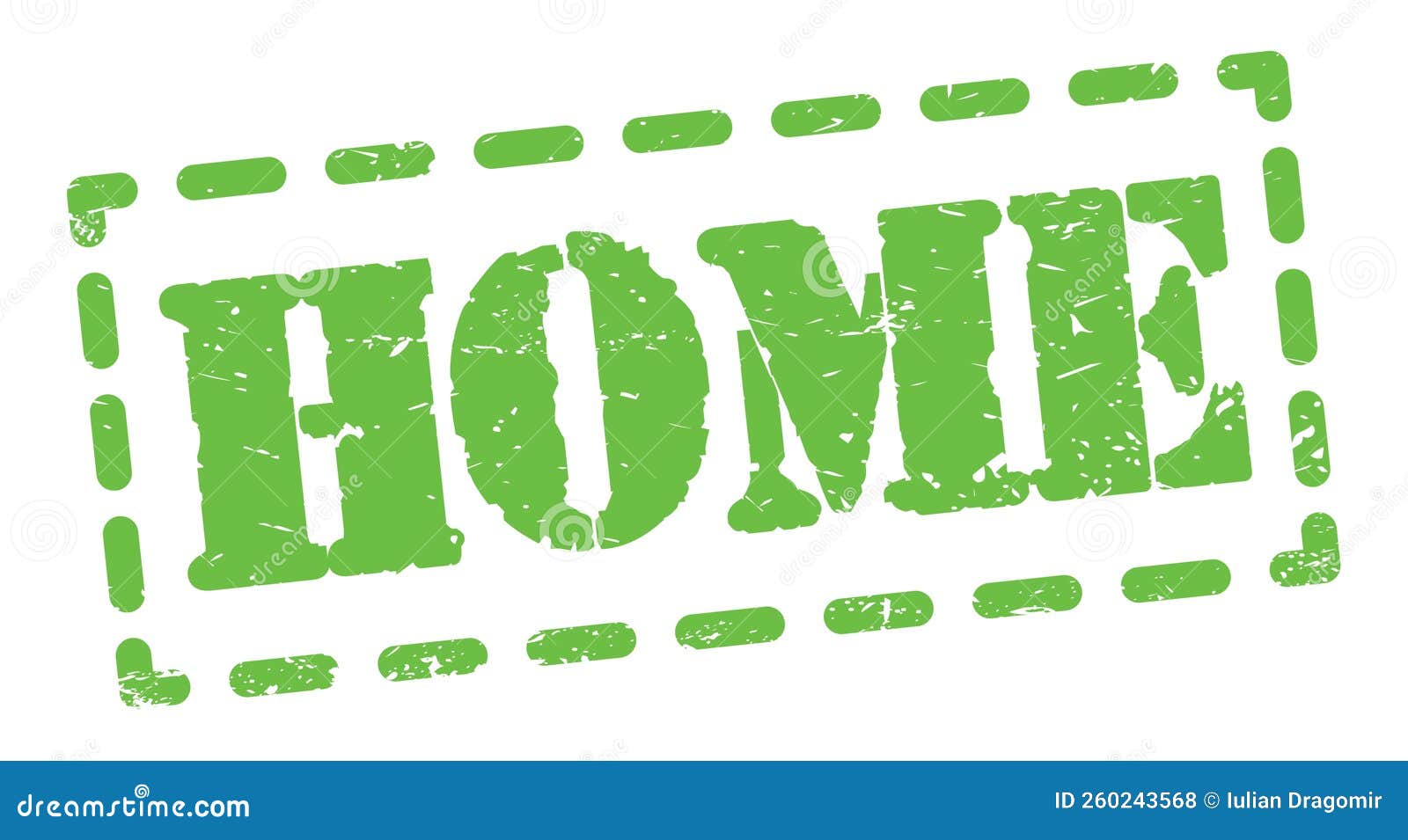 HOME Text Written on Green Stamp Sign Stock Illustration - Illustration ...