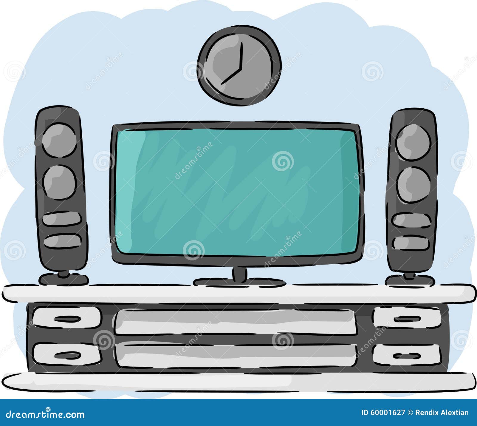 Home Theater hand drawing stock vector. Illustration of guest - 60001627