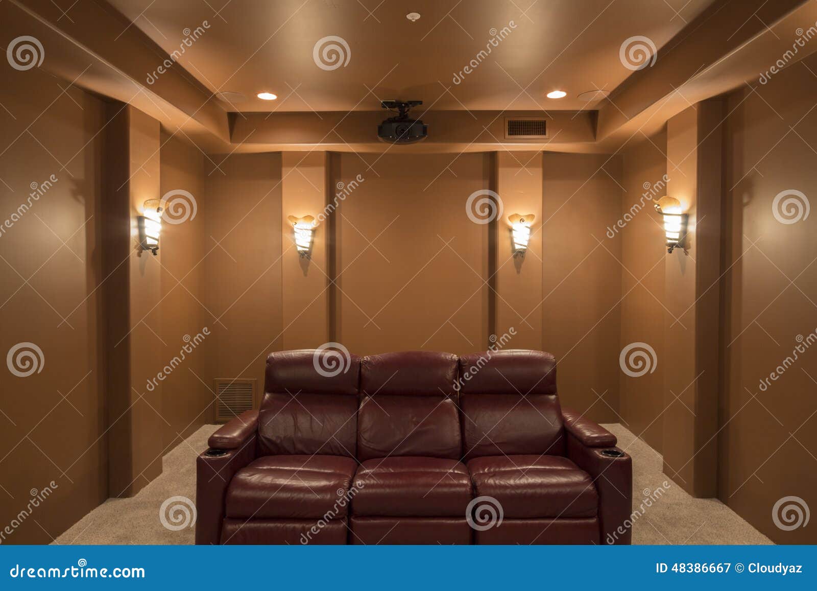 In Home Theater Room stock image. Image of house, couch - 48386667