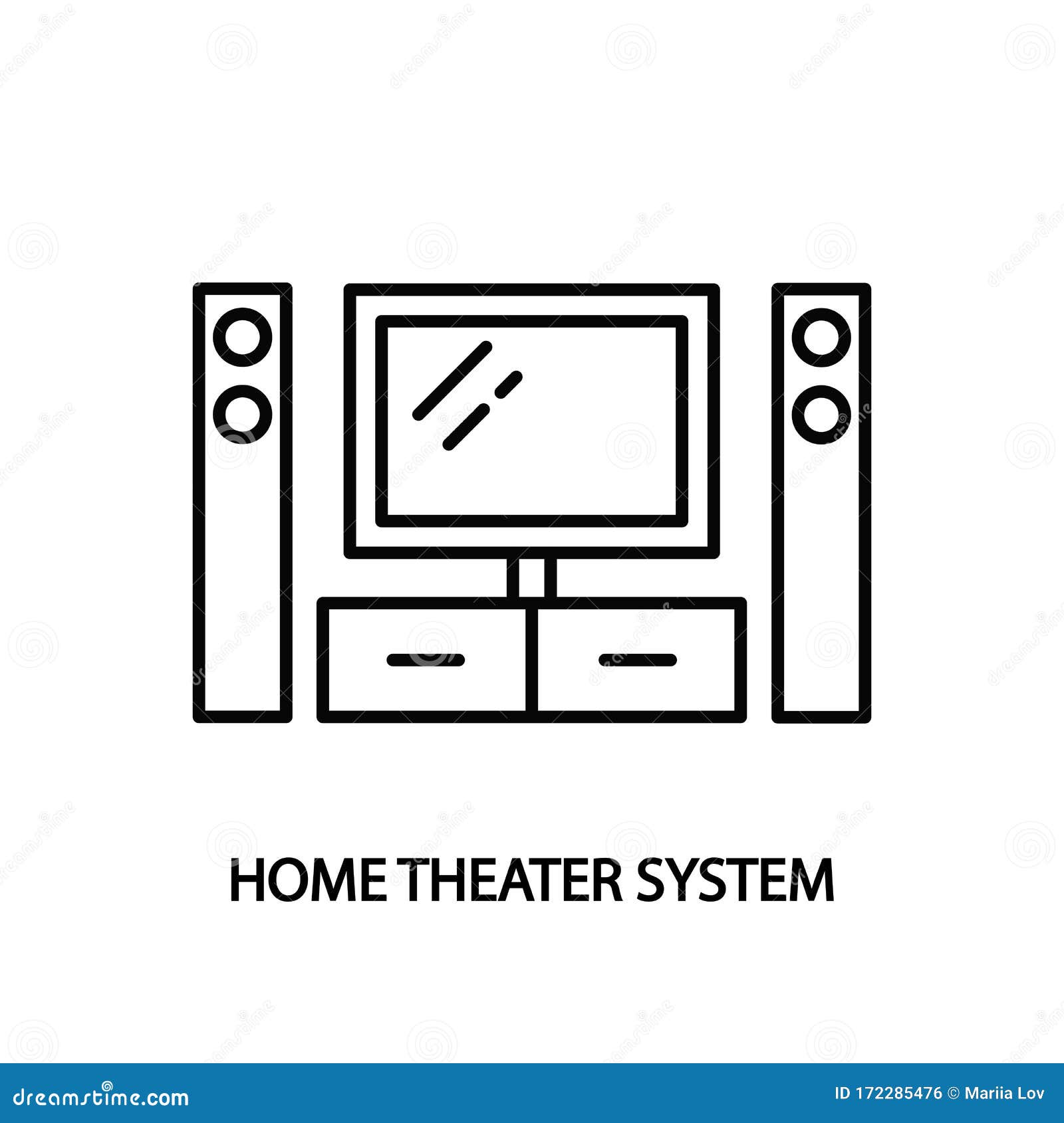 Home Theatre. Tv Set System In Interior Big Modern Multimedia System ...