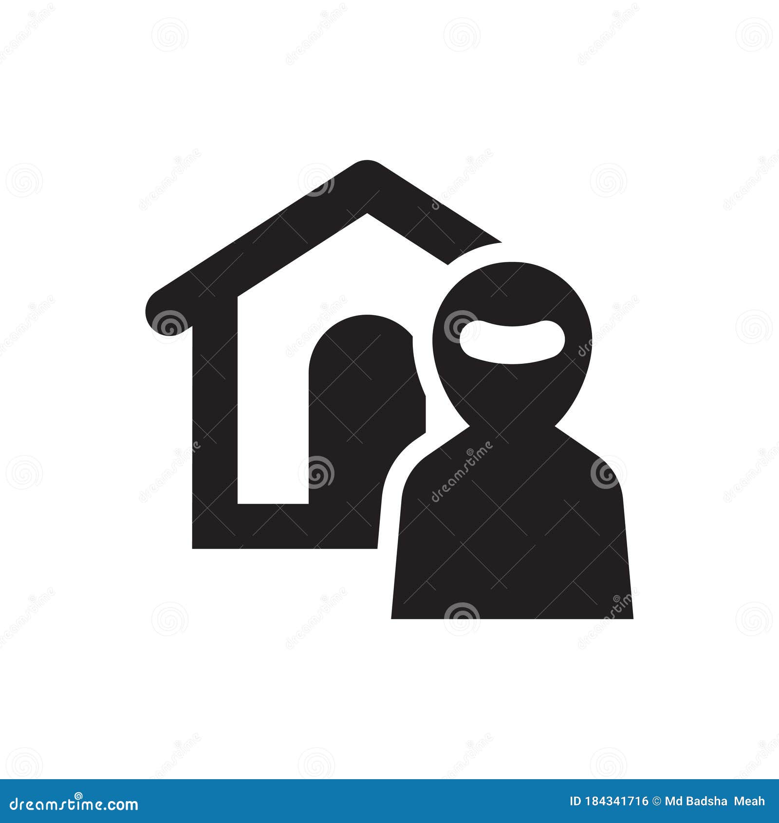Home theft icon stock vector. Illustration of vector - 184341716