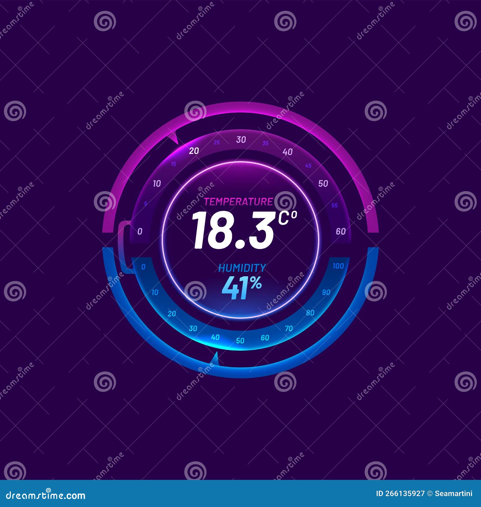 Home Thermostat or Smart Thermometer Control Dial Stock Vector ...