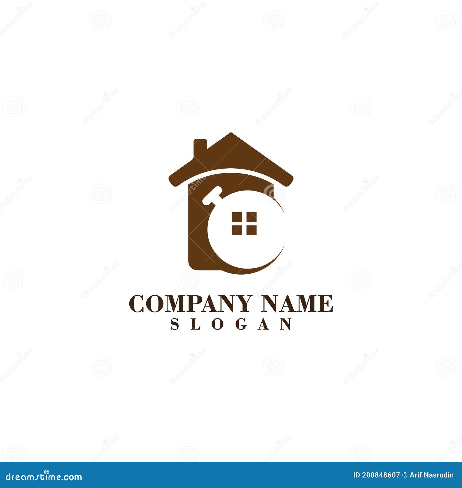 Home with Time Logo Inspiration Design Icon Template Stock Illustration ...
