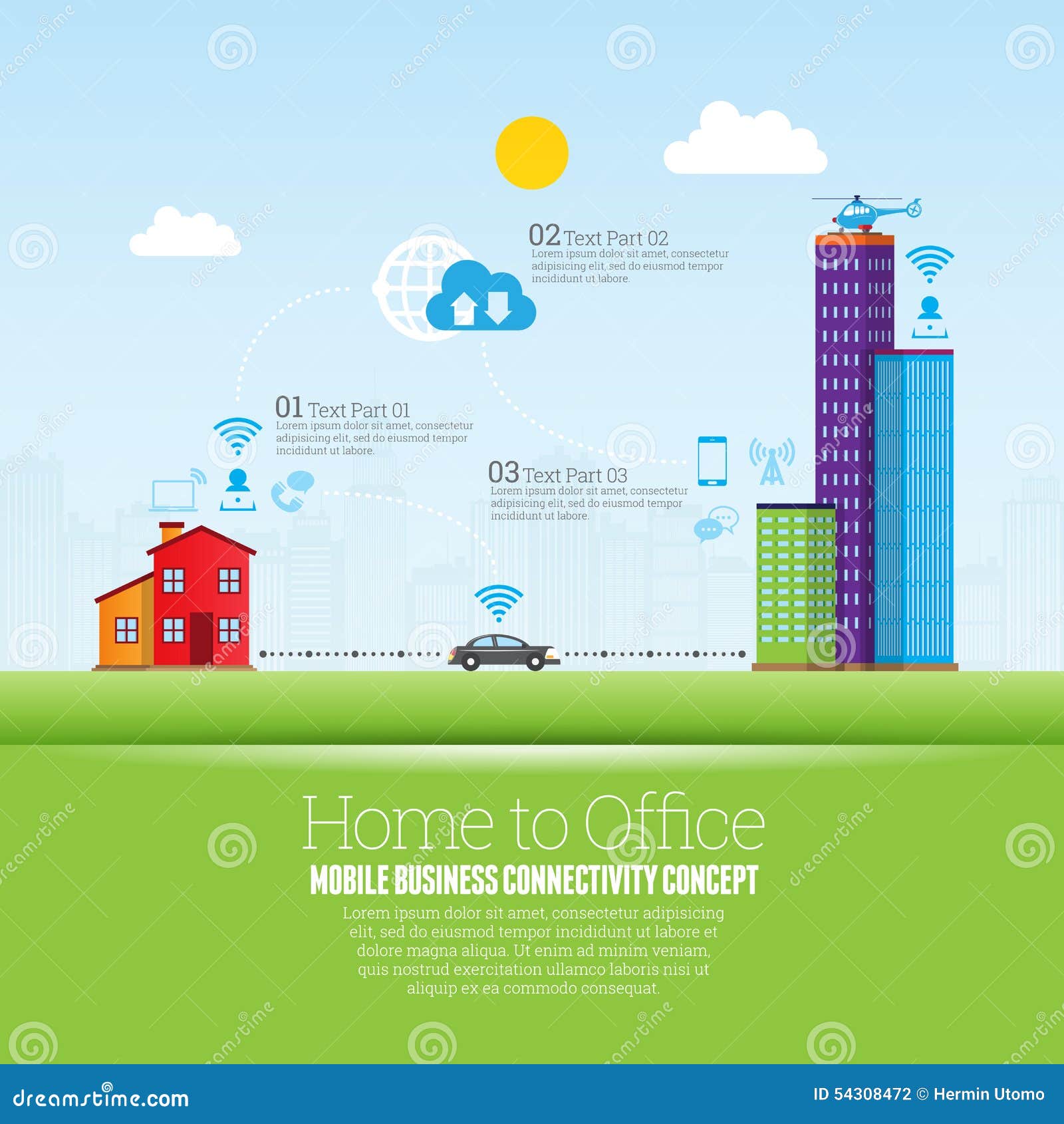Home to Office stock vector. Illustration of icon, building - 54308472