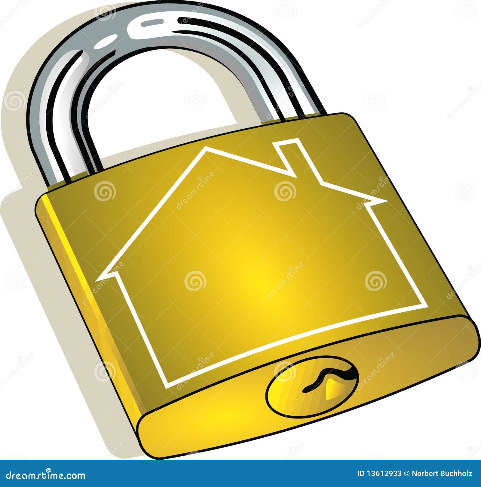 Home to secure stock vector. Illustration of real, lock - 13612933
