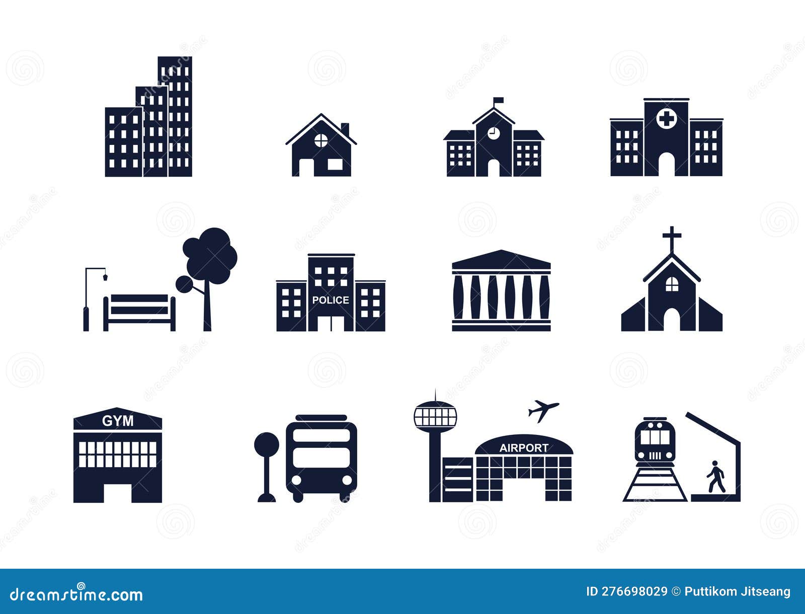 Home Town Symbol Icons Vector Graphic Stock Vector - Illustration of ...