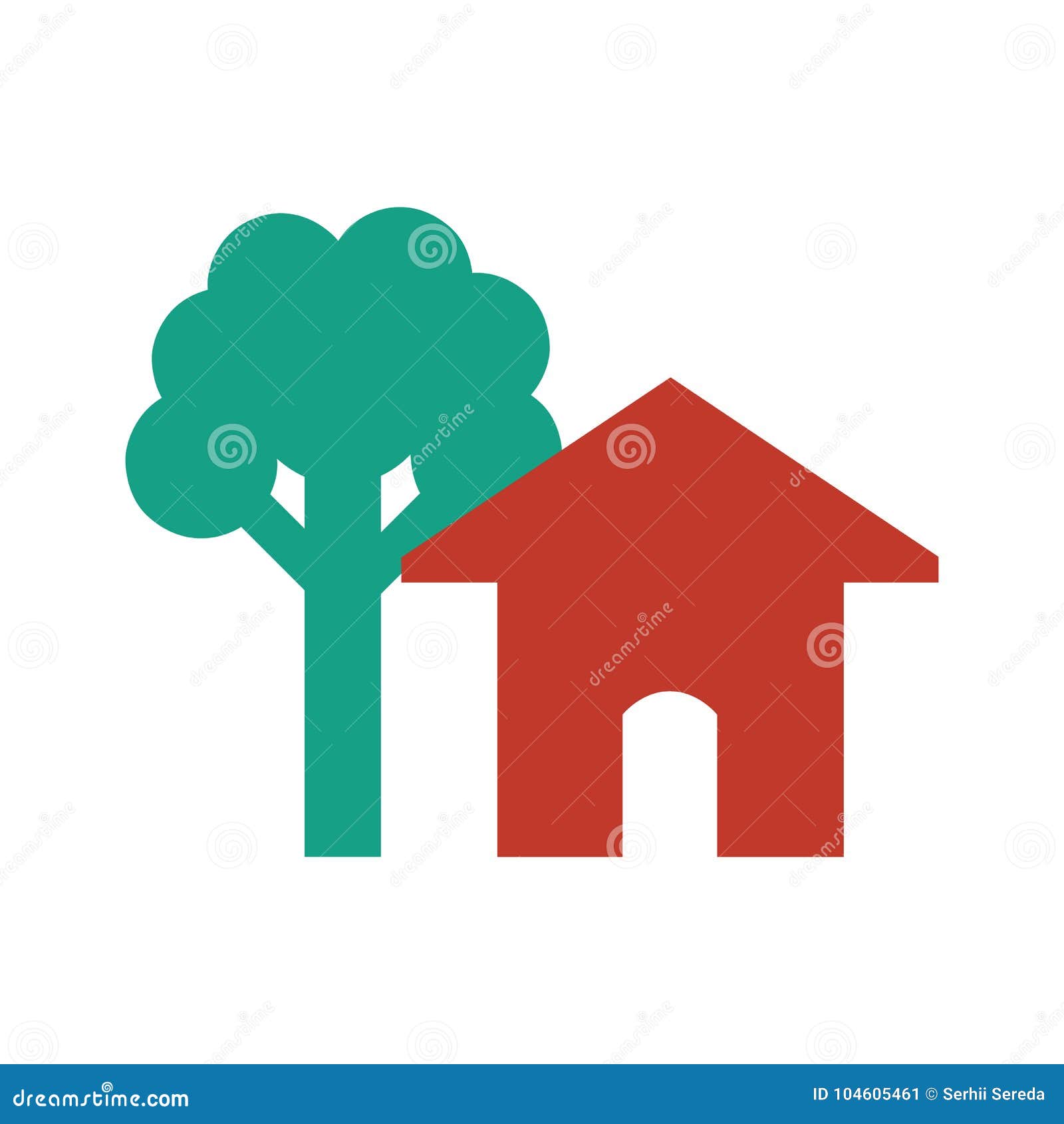 Home and tree icon stock illustration. Illustration of generation ...