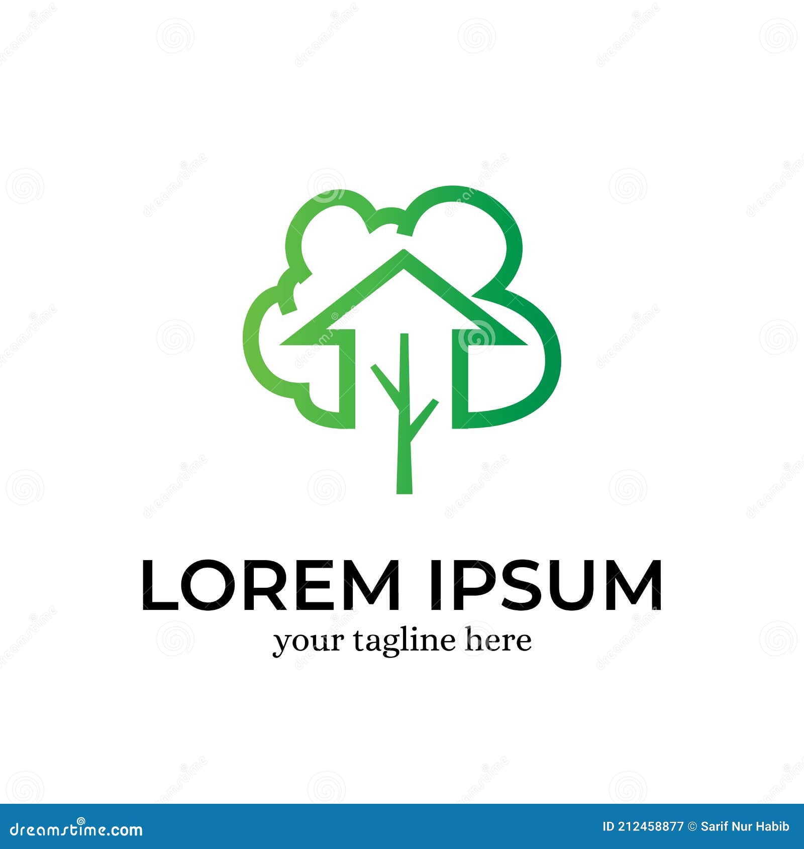 Home Tree Logo Design Template Inspiration - Vector Stock Vector ...