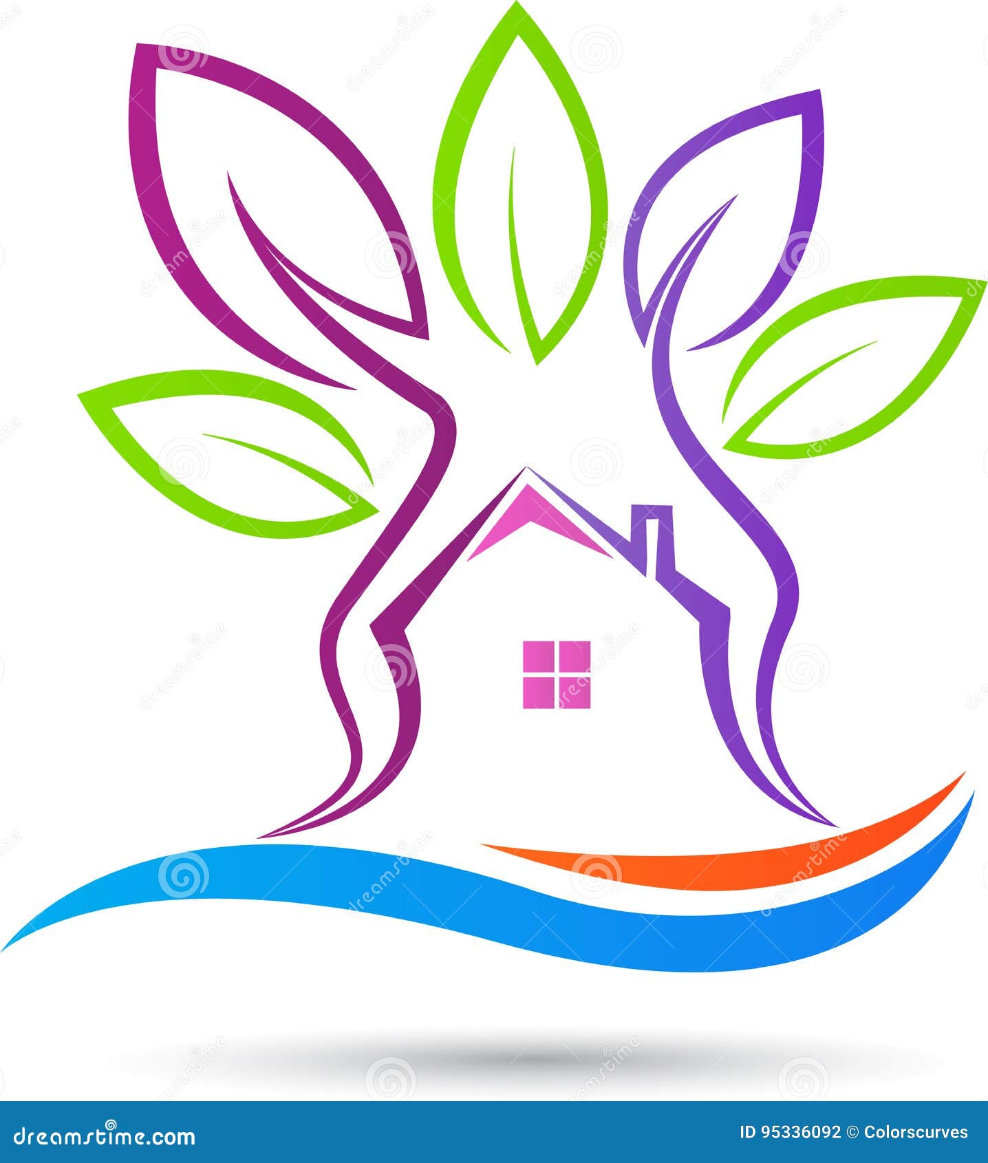 Home tree stock vector. Illustration of energy, exterior - 95336092