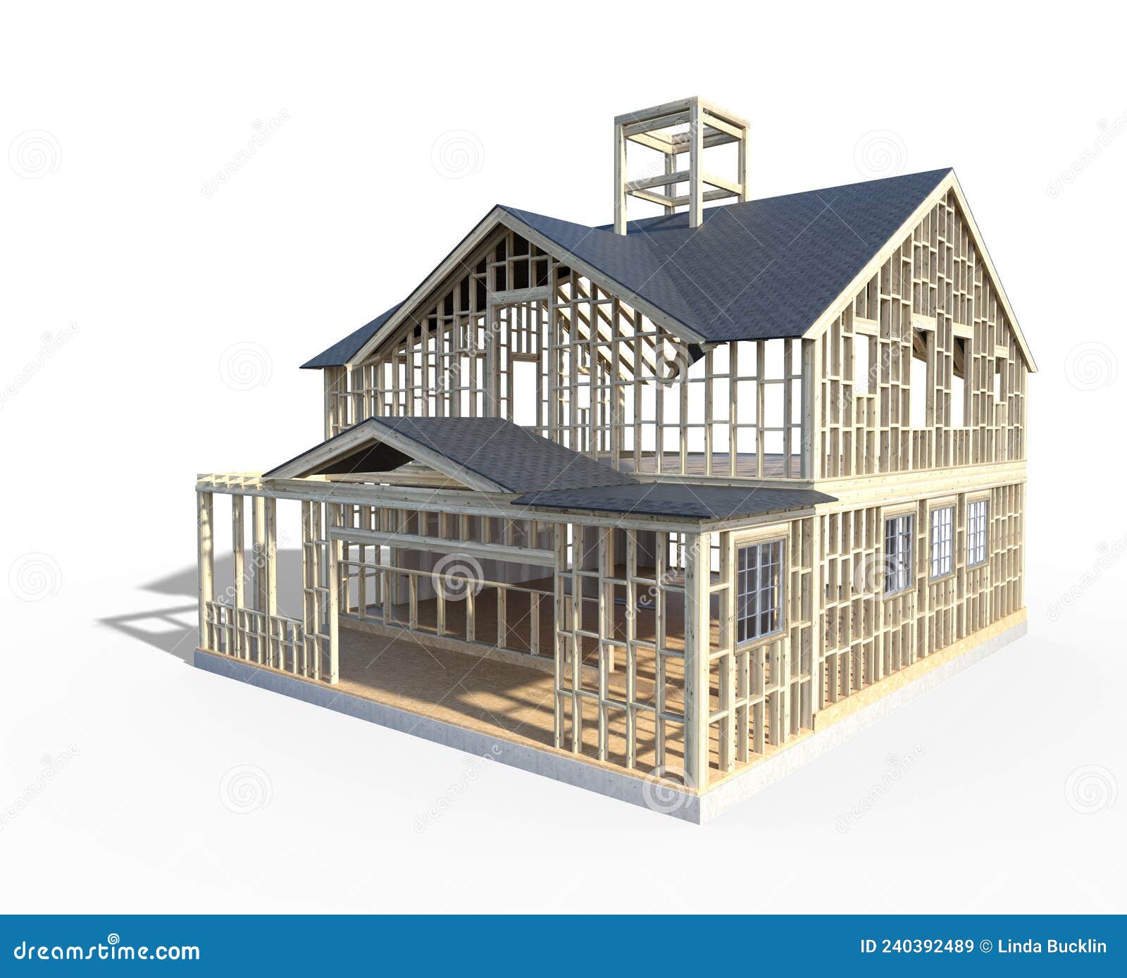 Home Under Construction stock illustration. Illustration of render ...