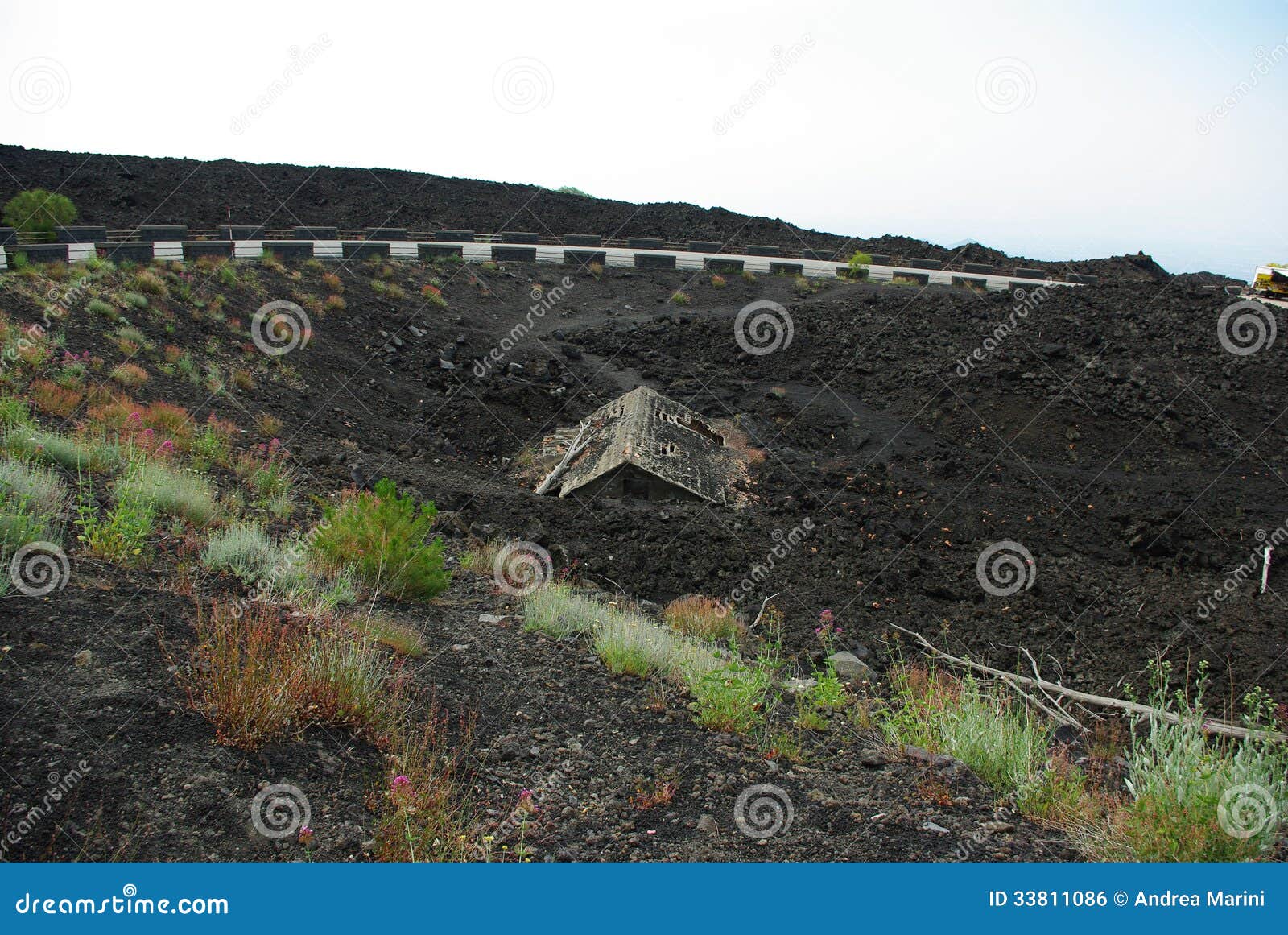 Home under lava stock photo. Image of volcano, italy - 33811086