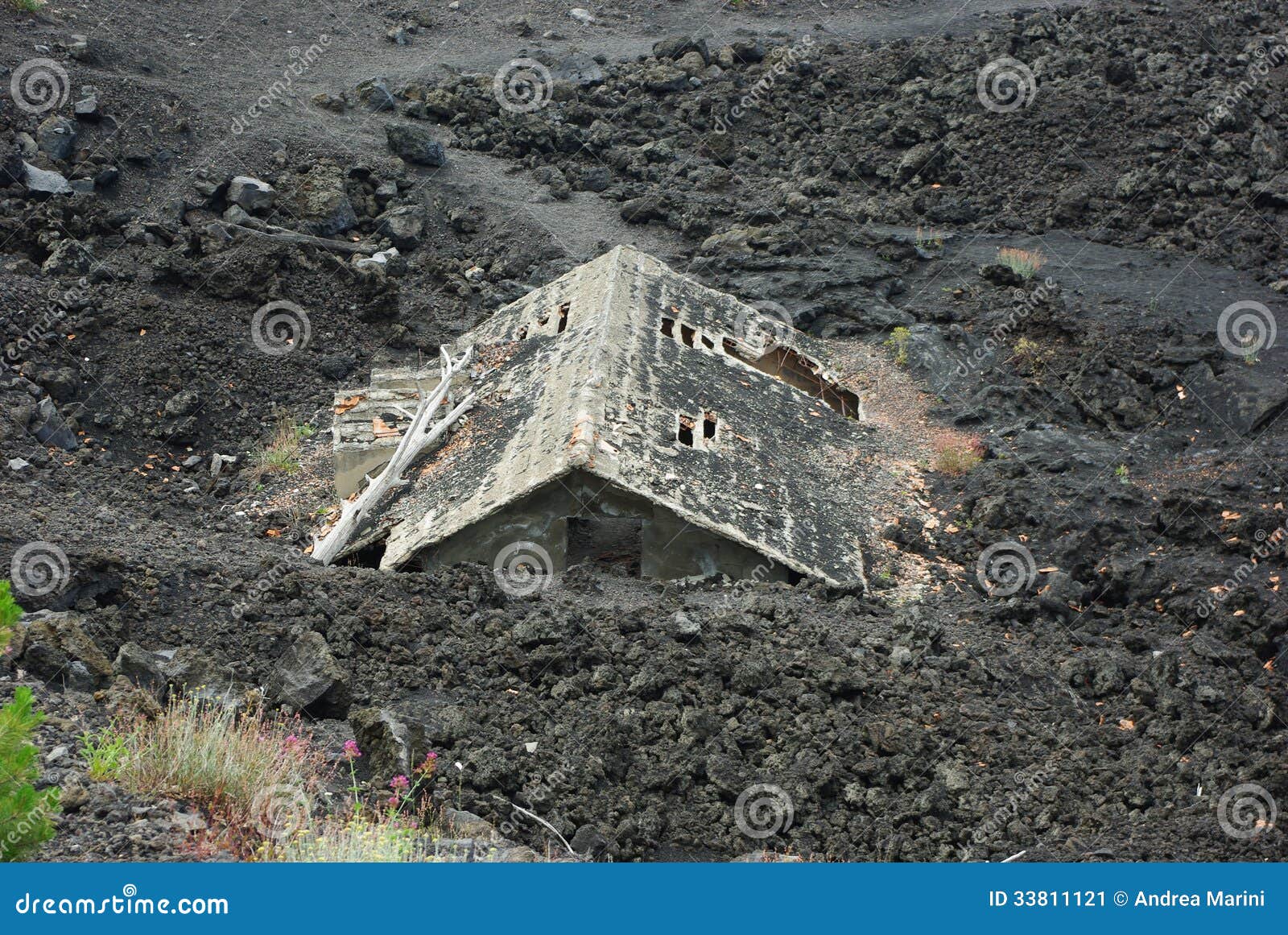 Home under lava stock image. Image of black, italy, lava - 33811121