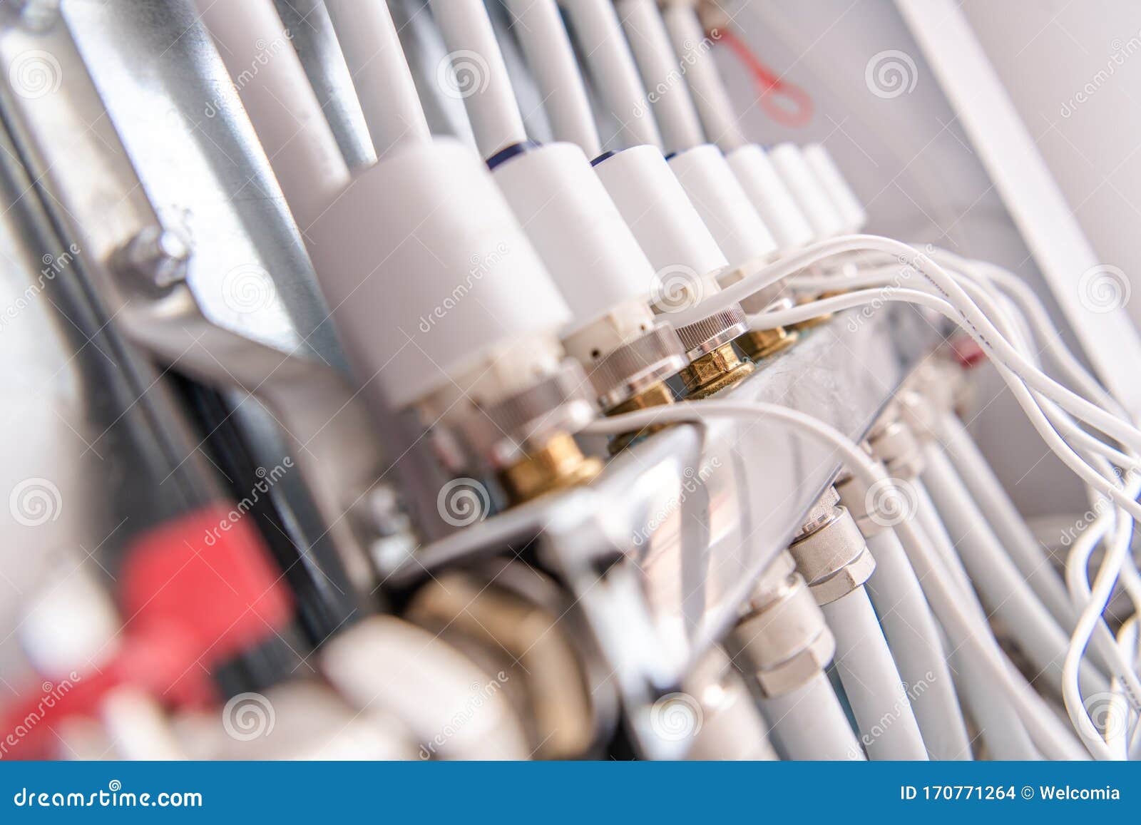 Home Underfloor Heating Valves Stock Photo - Image of supply, climate ...