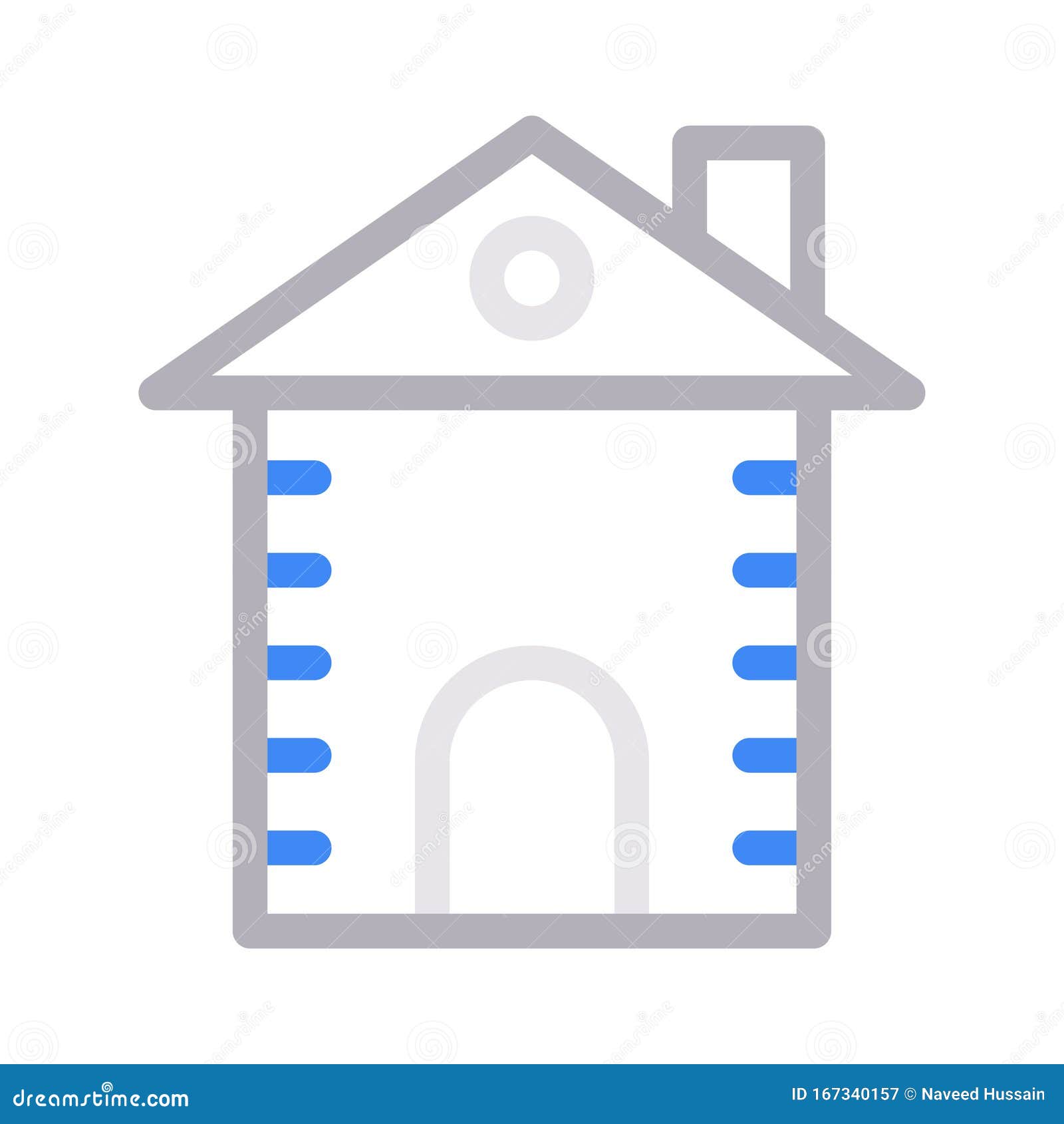 Home Vector Color Line Icon Stock Illustration - Illustration of line ...