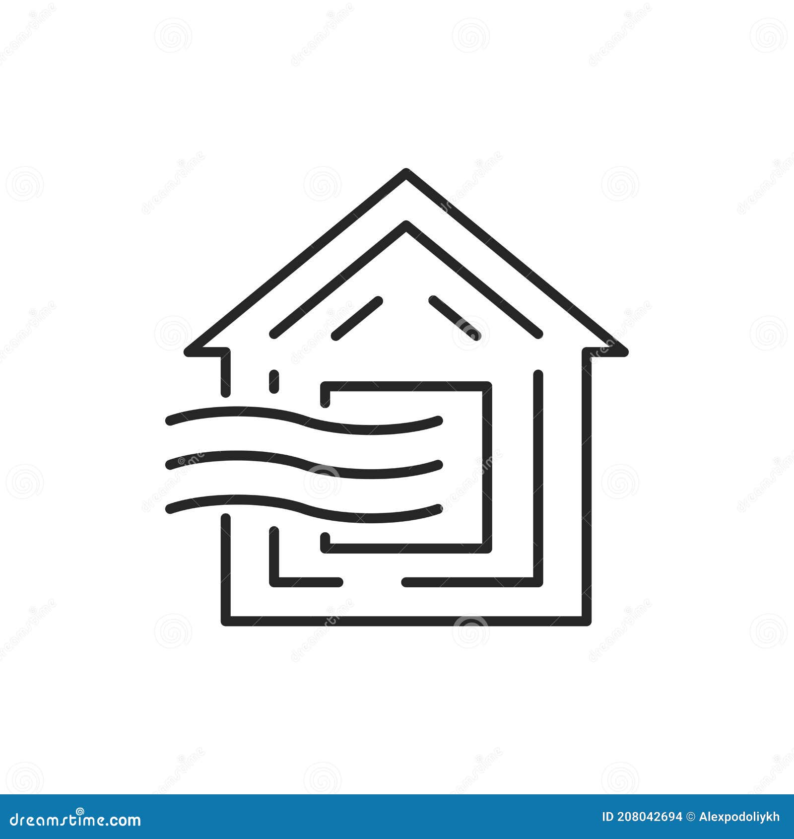 Home Ventilation Color Line Icon. Editable Stroke. Stock Vector ...