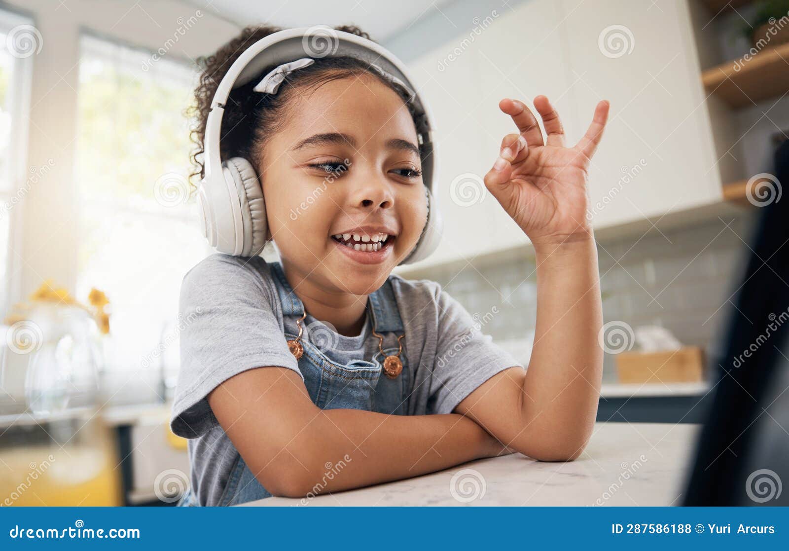 Home Video Call, Tablet and Child Smile for Online Class Communication ... Home Video Call, Tablet and Child Smile for Online Class Communication ...