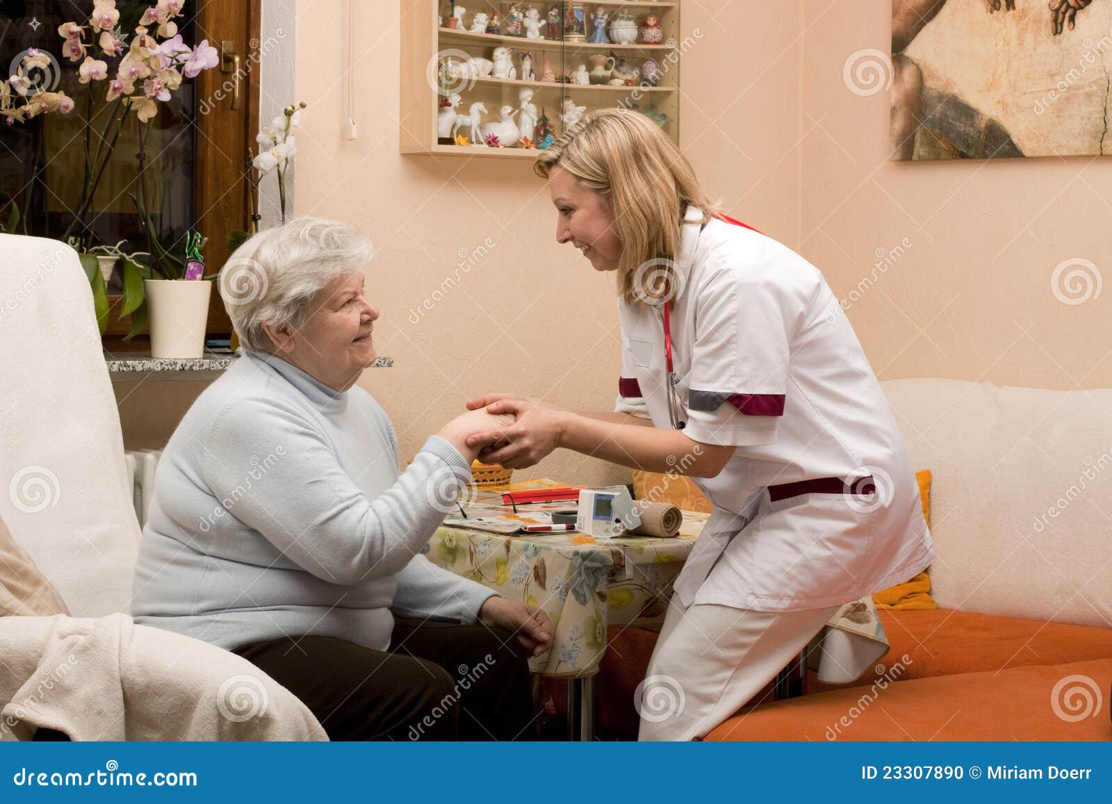 Home Visit Doctor with Senior Stock Photo - Image of room, sympathetic ...