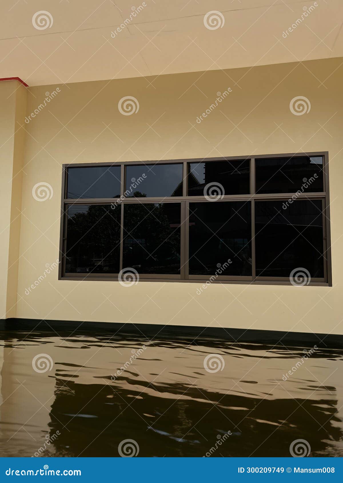 Home Wall with Black Glass Window Stock Image - Image of asian ...