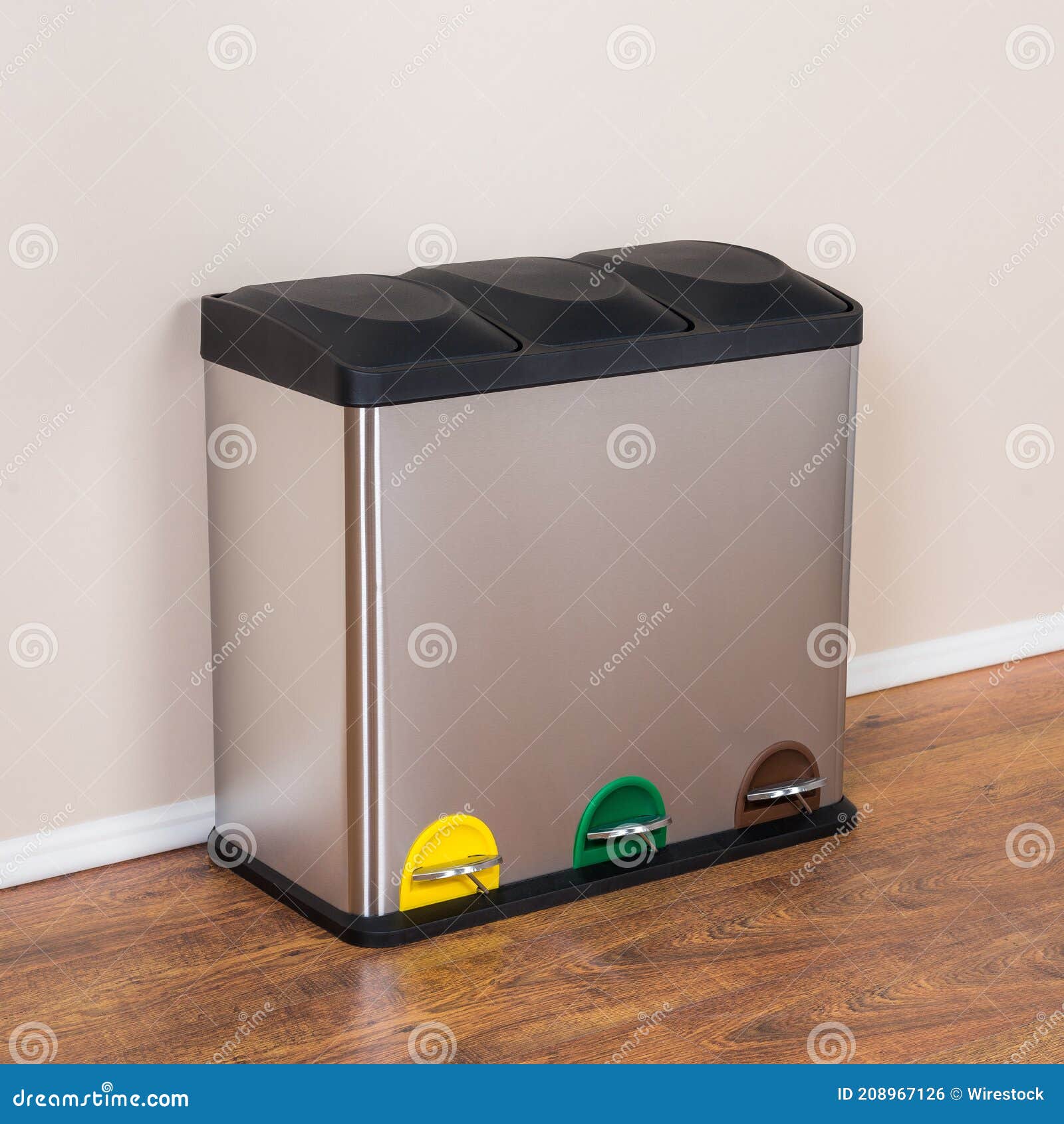 In-home Waste Sorting Garbage Bin Stock Photo - Image of reusing ...